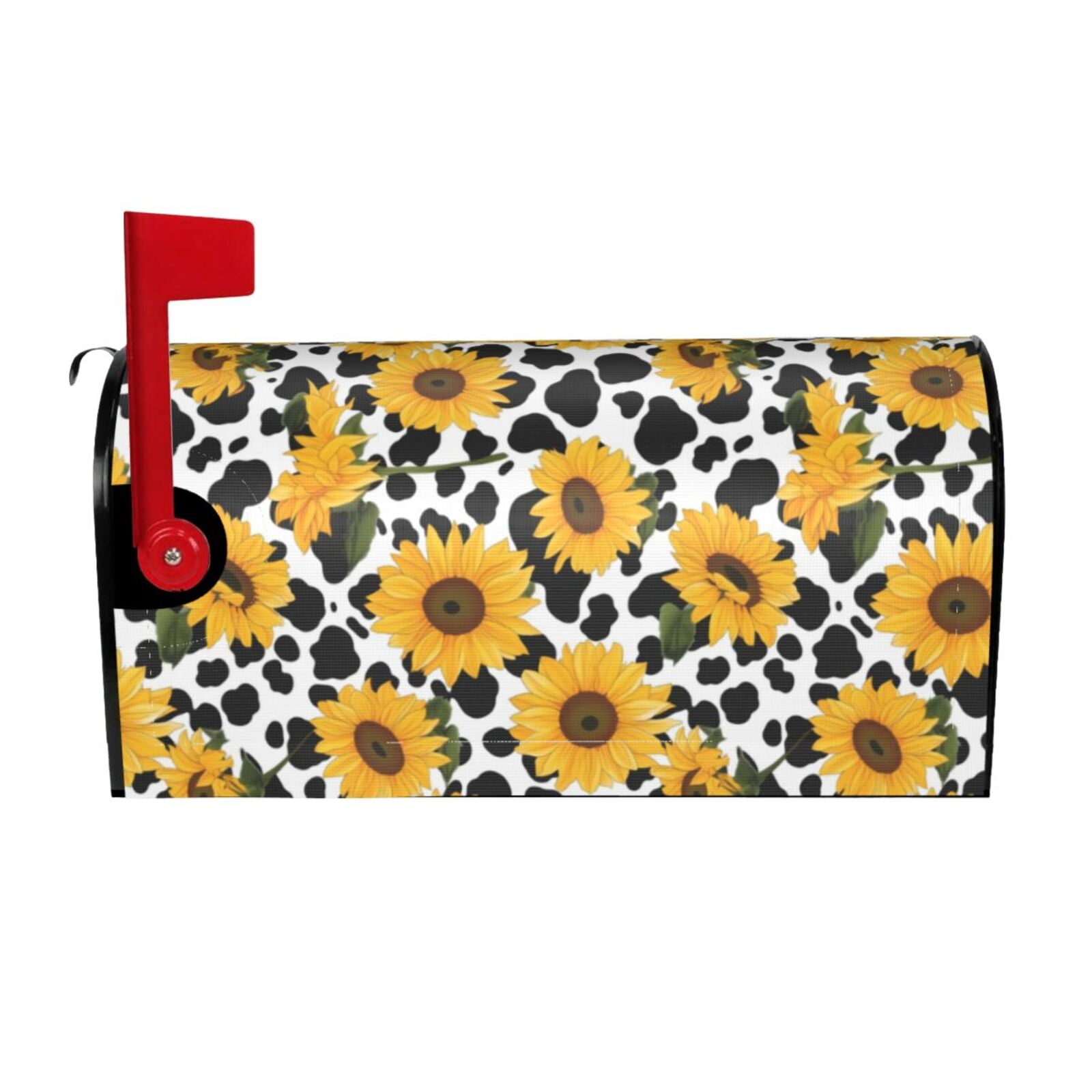 Logiee Cow Print Sunflower Print Post Letter Box Wrap Decor, Mailbox ...