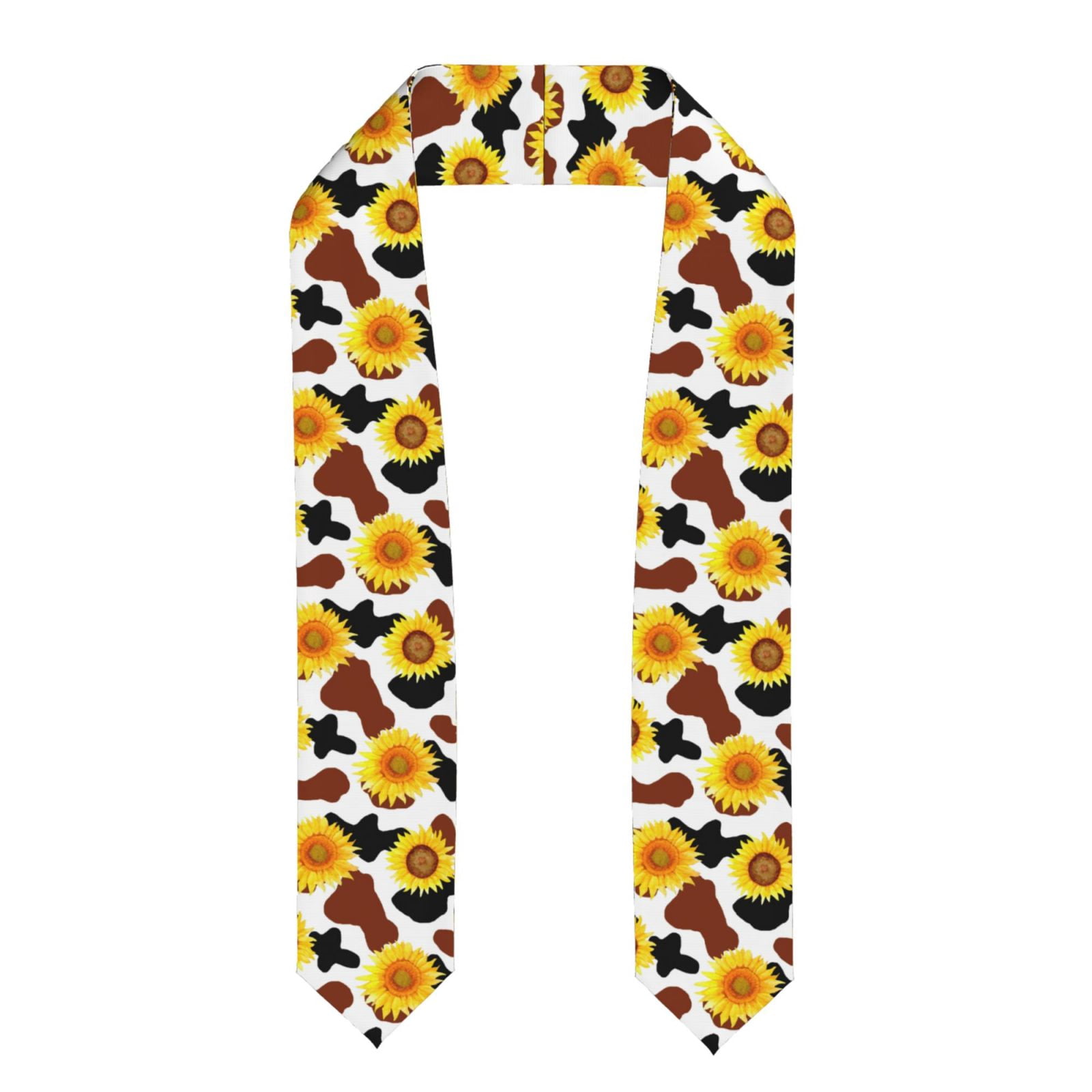 Logiee Cow Print Sunflower Print Unisex Adult Graduation Stole Shawl 72 ...