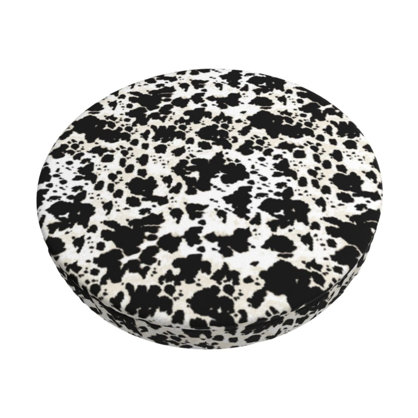 Logiee Cow Skin 1 Print Stool Covers Round,Bar Stool Covers,Watedrproof ...