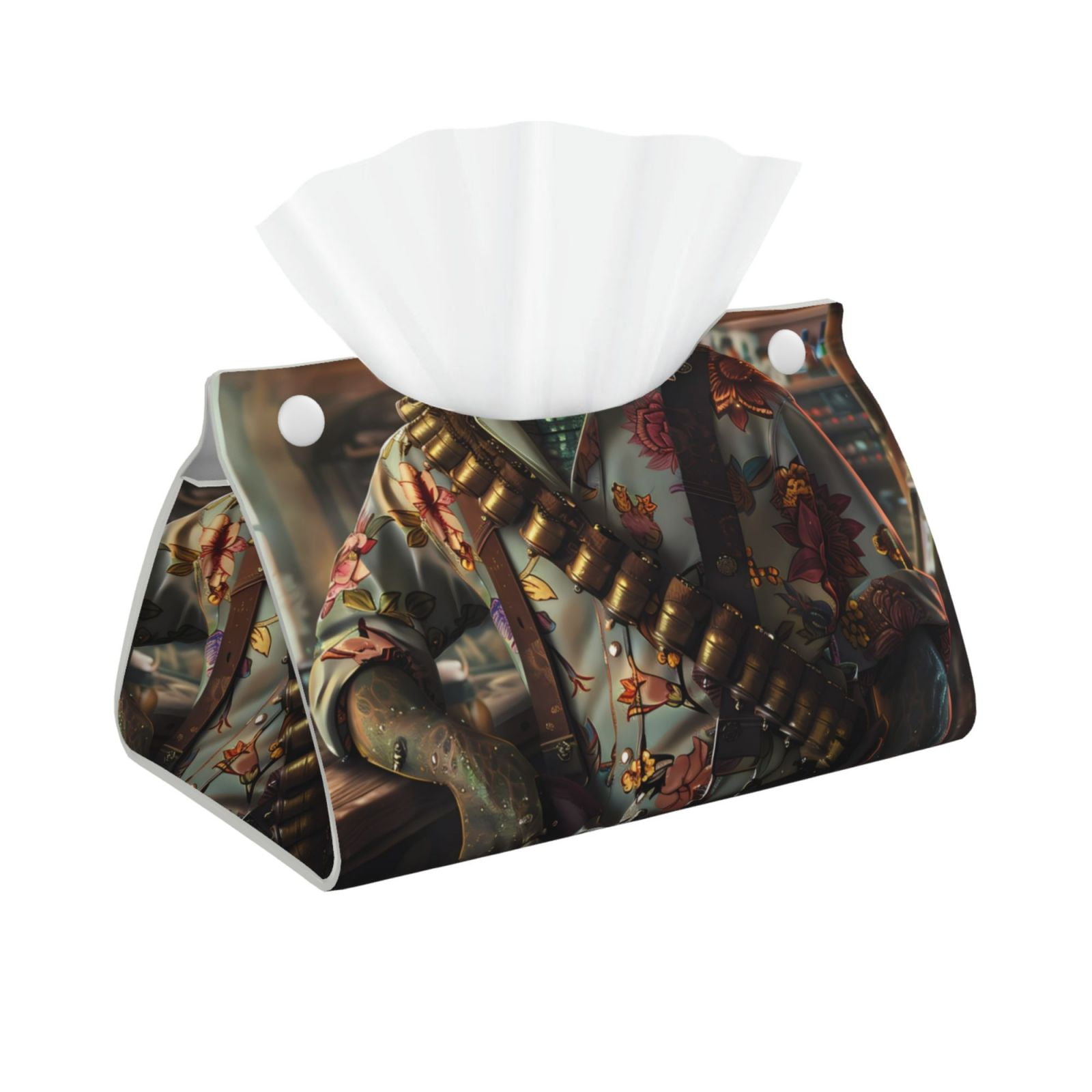 Logiee Cowboy Iguana Floral Shirt Print Tissue Box Cover,Stylish Tissue ...
