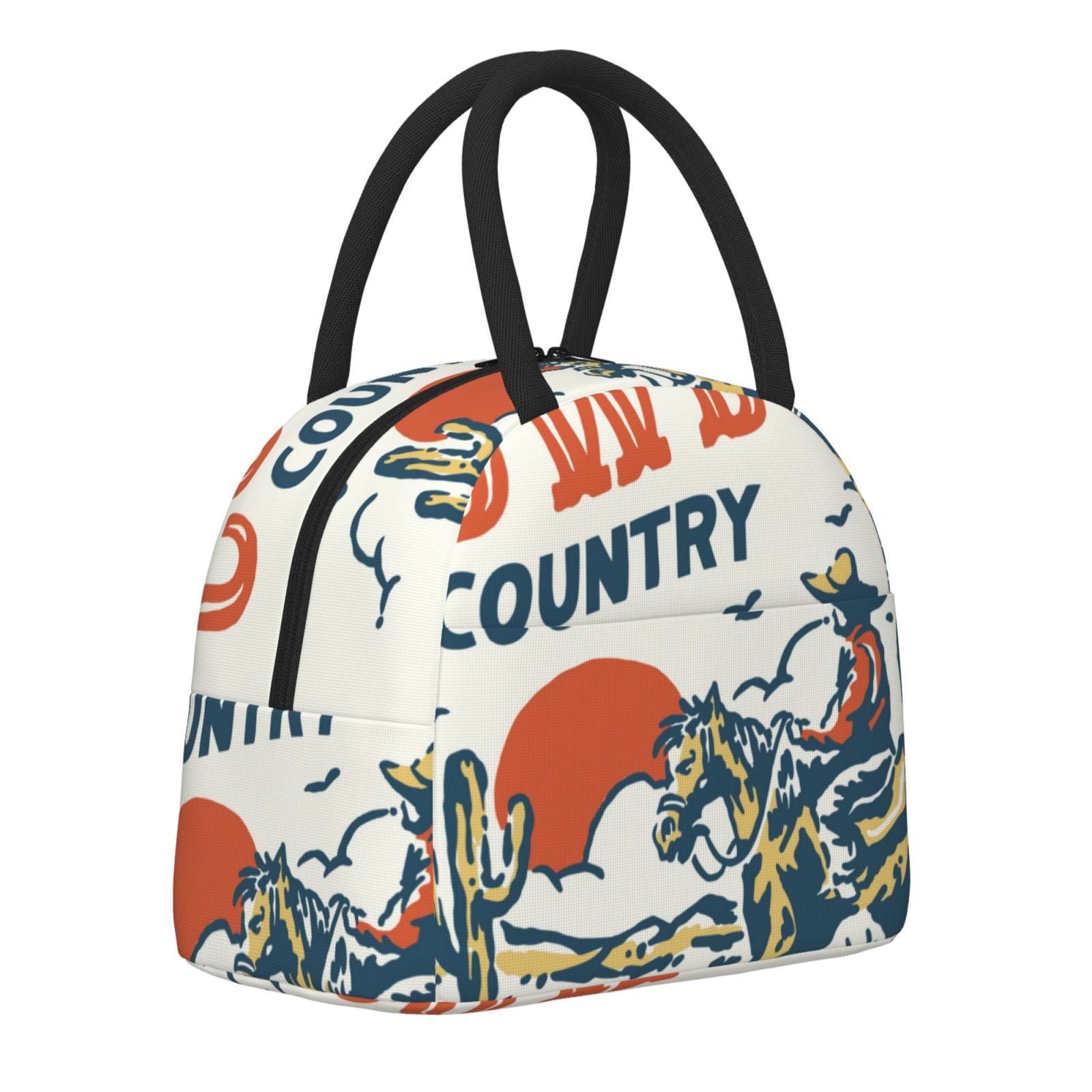Logiee Cowboy Rising Horse Print Lunch Bag for Women & Men,Adult ...