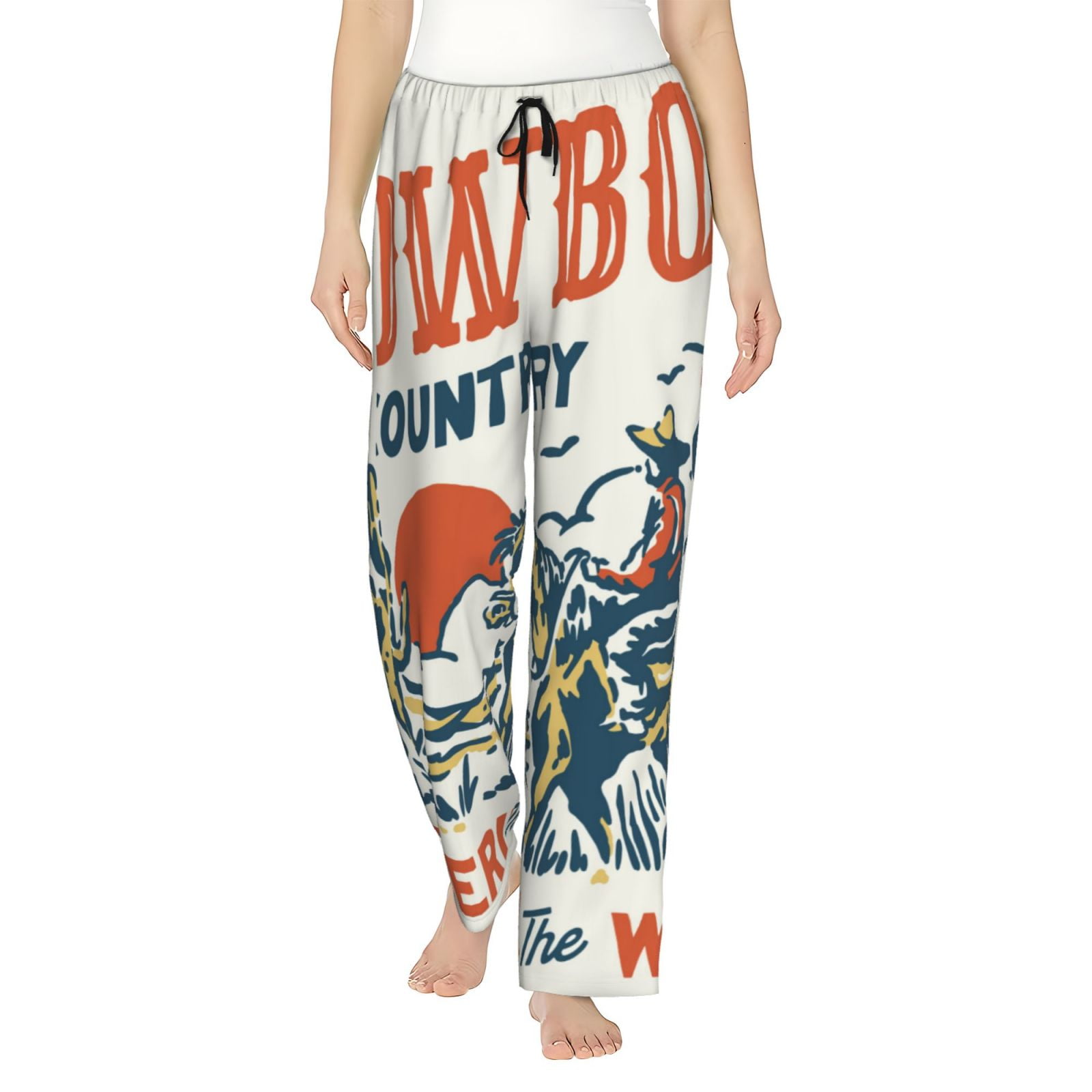 Logiee Cowboy Rising Horse Print Women Pajama Pants,Comfy Pj Bottom ...