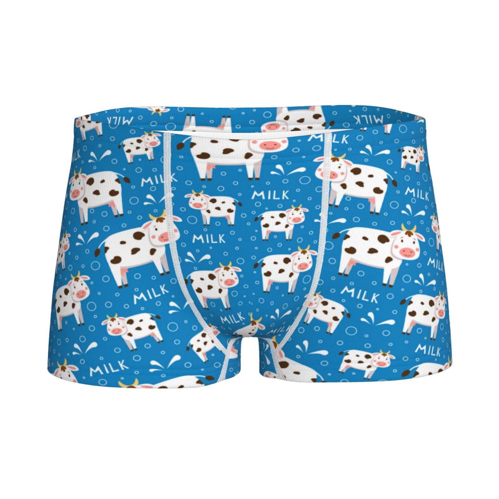 Logiee Cows Milk Print Boys' Boxer Briefs,Tween Boy Underwear-Medium ...