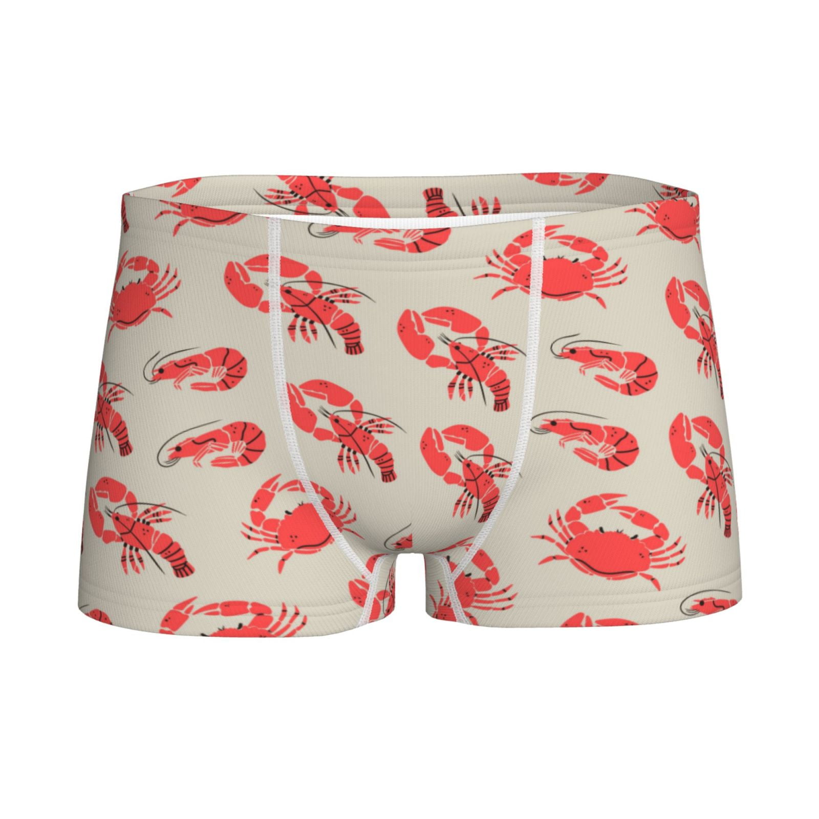 Logiee Crab Lobster 1 Print Boys' Boxer Briefs,Tween Boy Underwear-XX ...