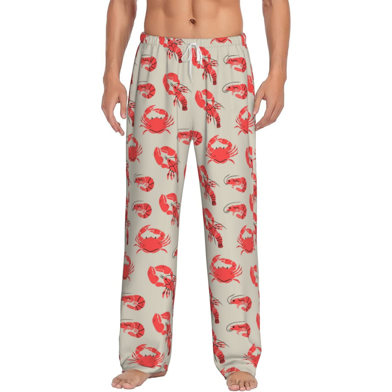 Logiee Crab Lobster 1 Print Pajama Pants for Men,Men’s Pajama Bottoms ...