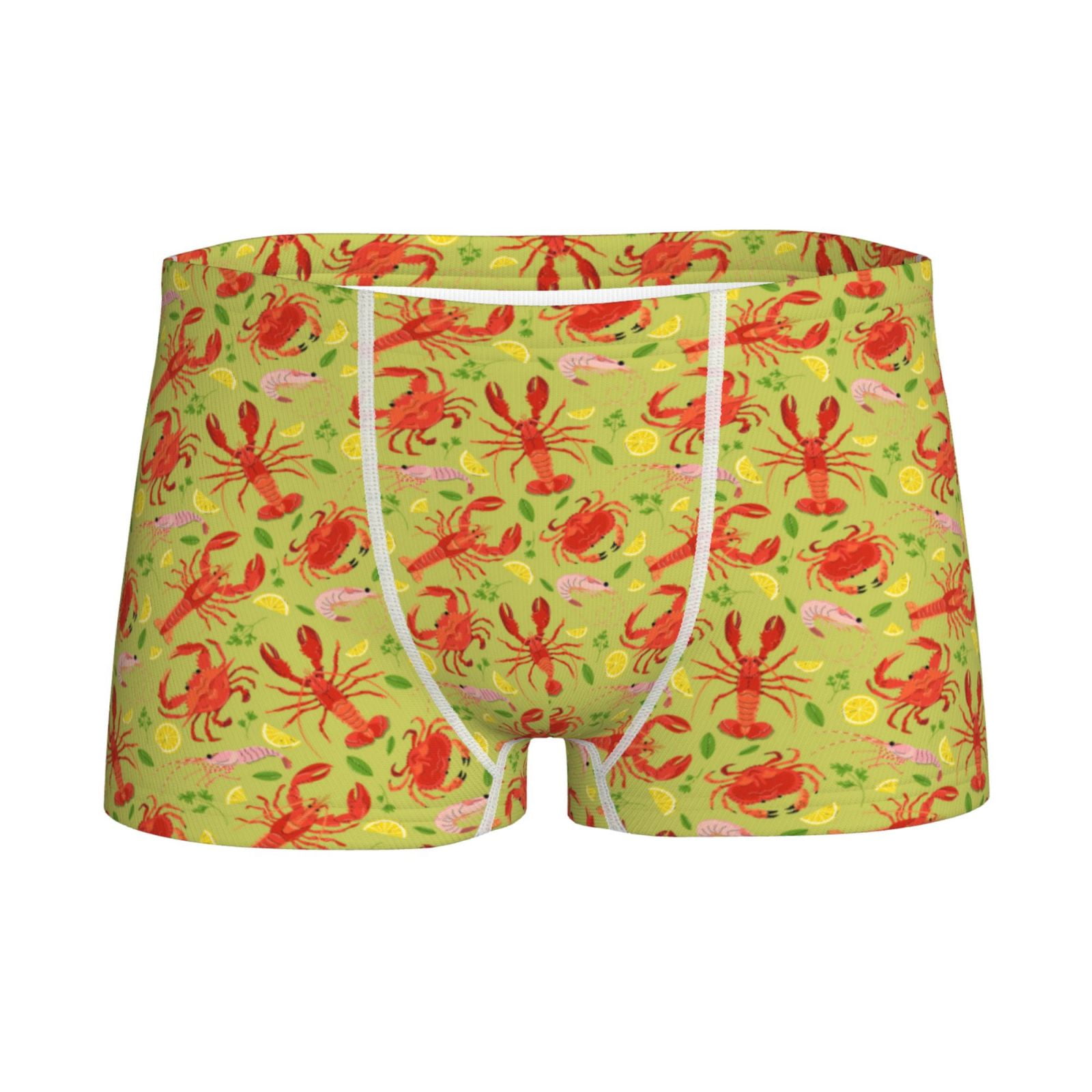 Logiee Crab Lobster Print Boys' Boxer Briefs,Tween Boy Underwear-Large ...