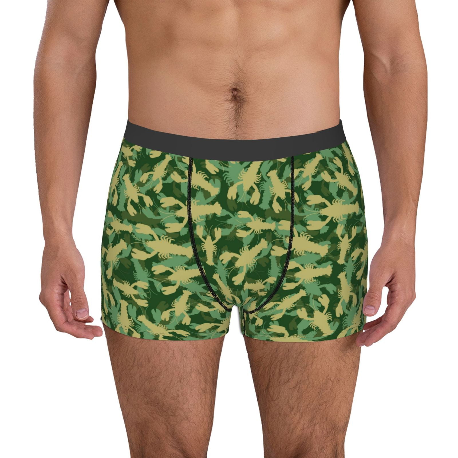 Logiee Crayfish Army Print Mens Boxer Briefs,Boxer Briefs for Men ...