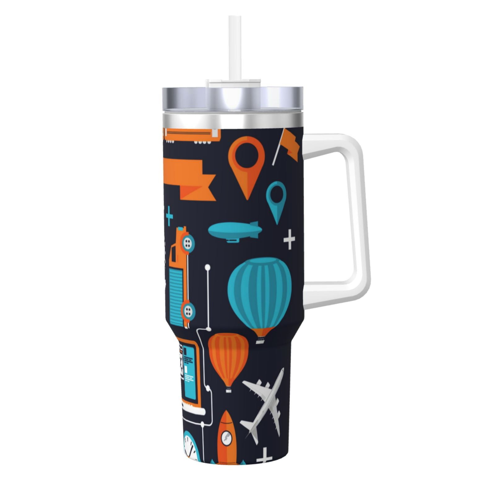 Logiee Creative Transport Print 40OZ Ice Bully Cup with Handle and ...