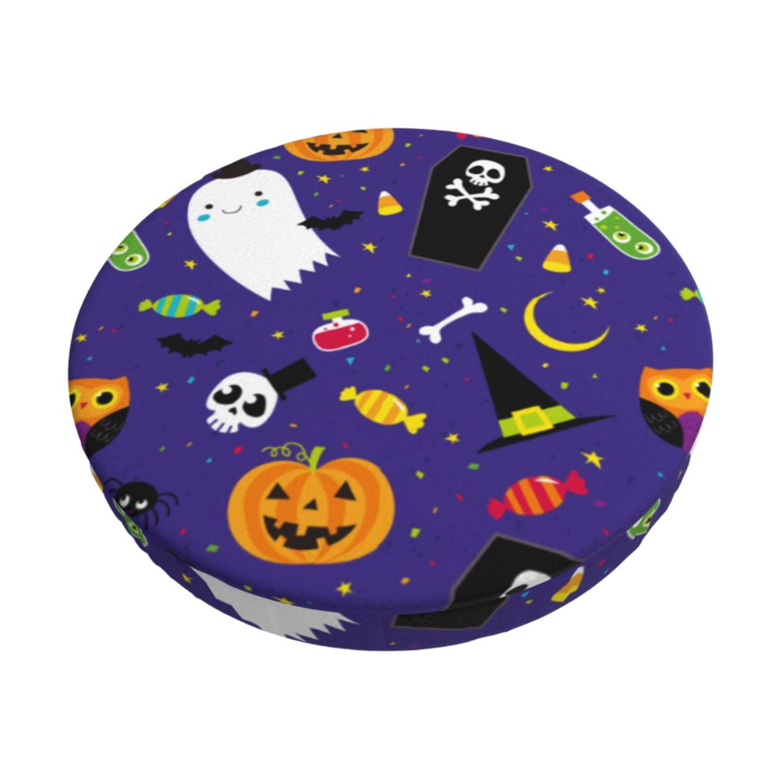 Logiee Cute And Creepy Print Stool Covers Round,Bar Stool Covers ...