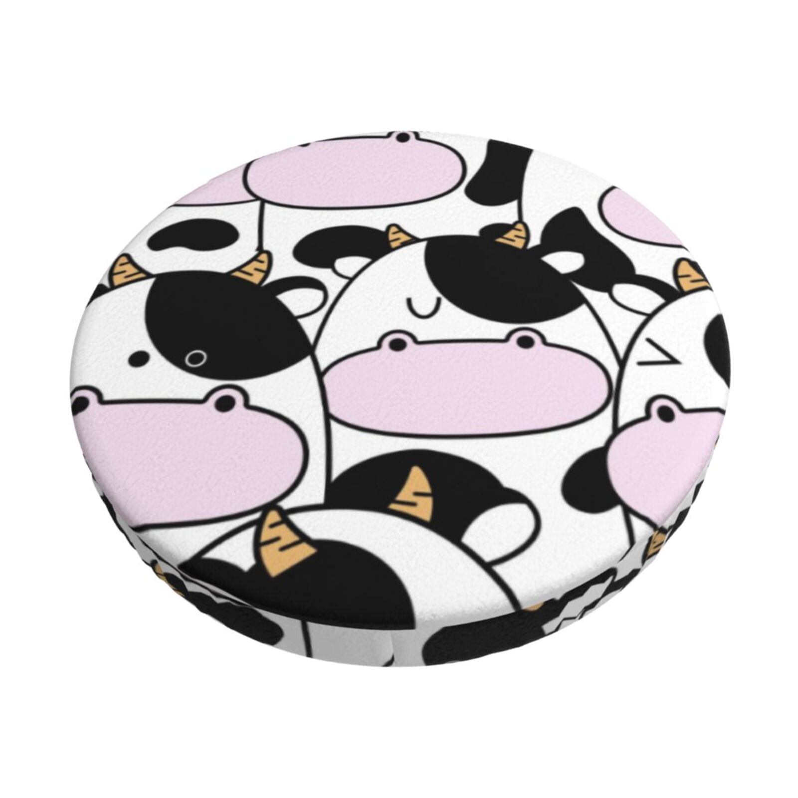 Logiee Cute Animal with Cow Print Stool Covers Round,Bar Stool Covers ...