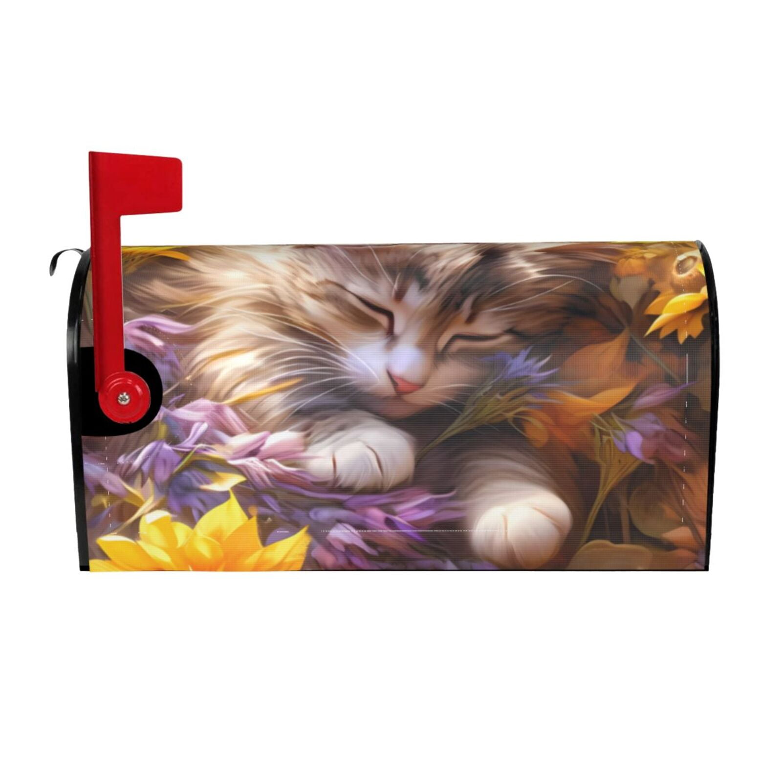 Logiee Cute Cat Sunflower Print Post Letter Box Wrap Decor, Mailbox ...