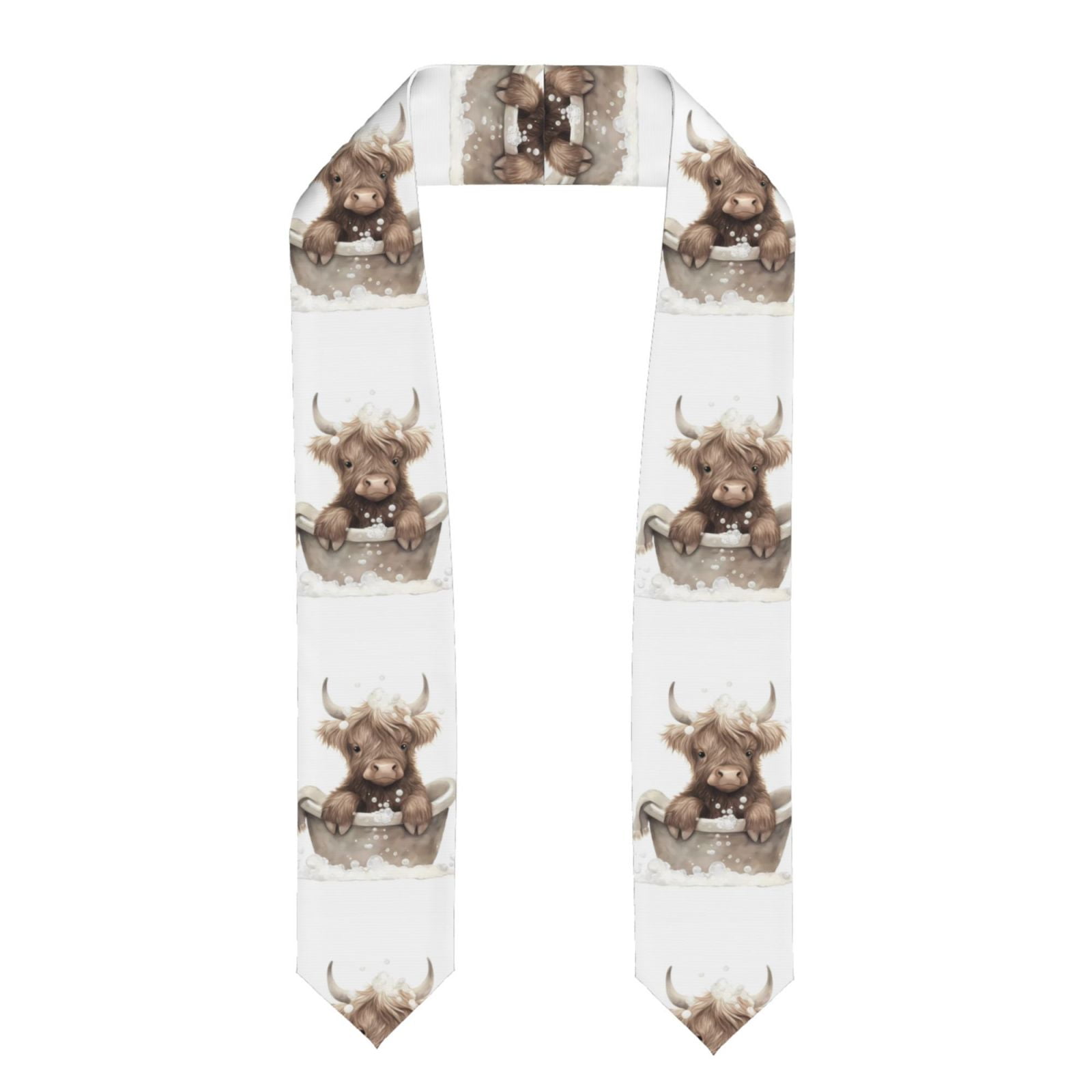 Logiee Cute Cow Bath Print Unisex Adult Graduation Stole Shawl 72" Long ...