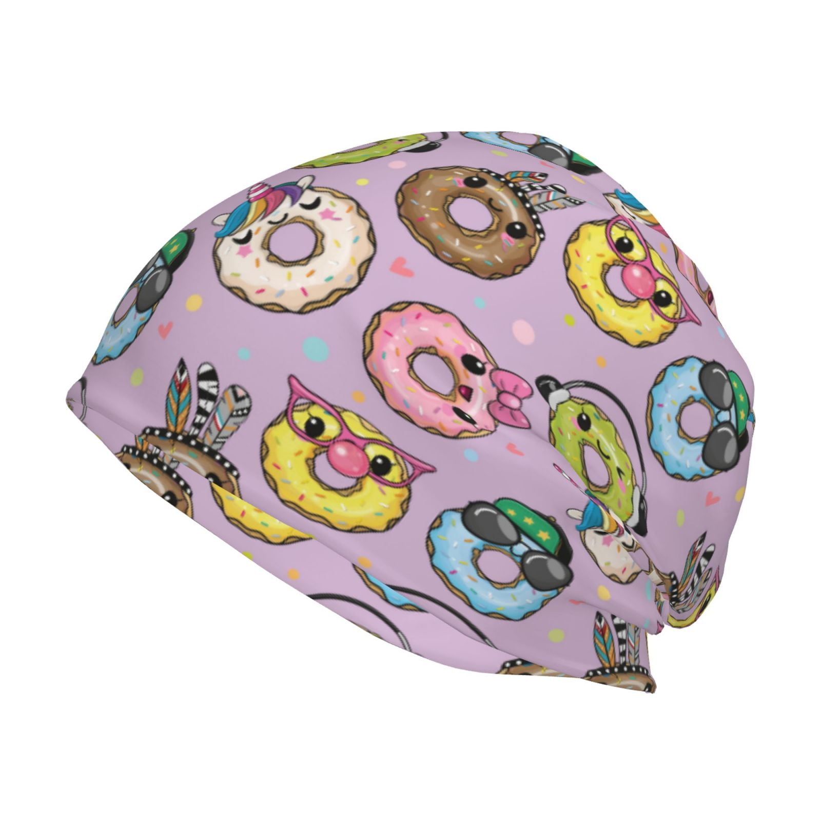 Logiee Cute Donuts Print Unisex Knit Beanie for Men Women Winter Hat ...