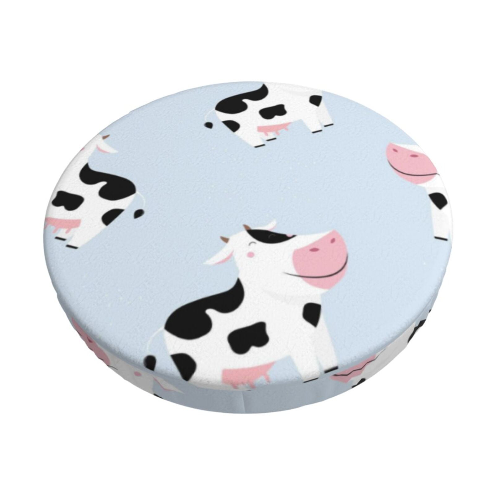 Logiee Cute Farm Cow Print Stool Covers Round,Bar Stool Covers ...