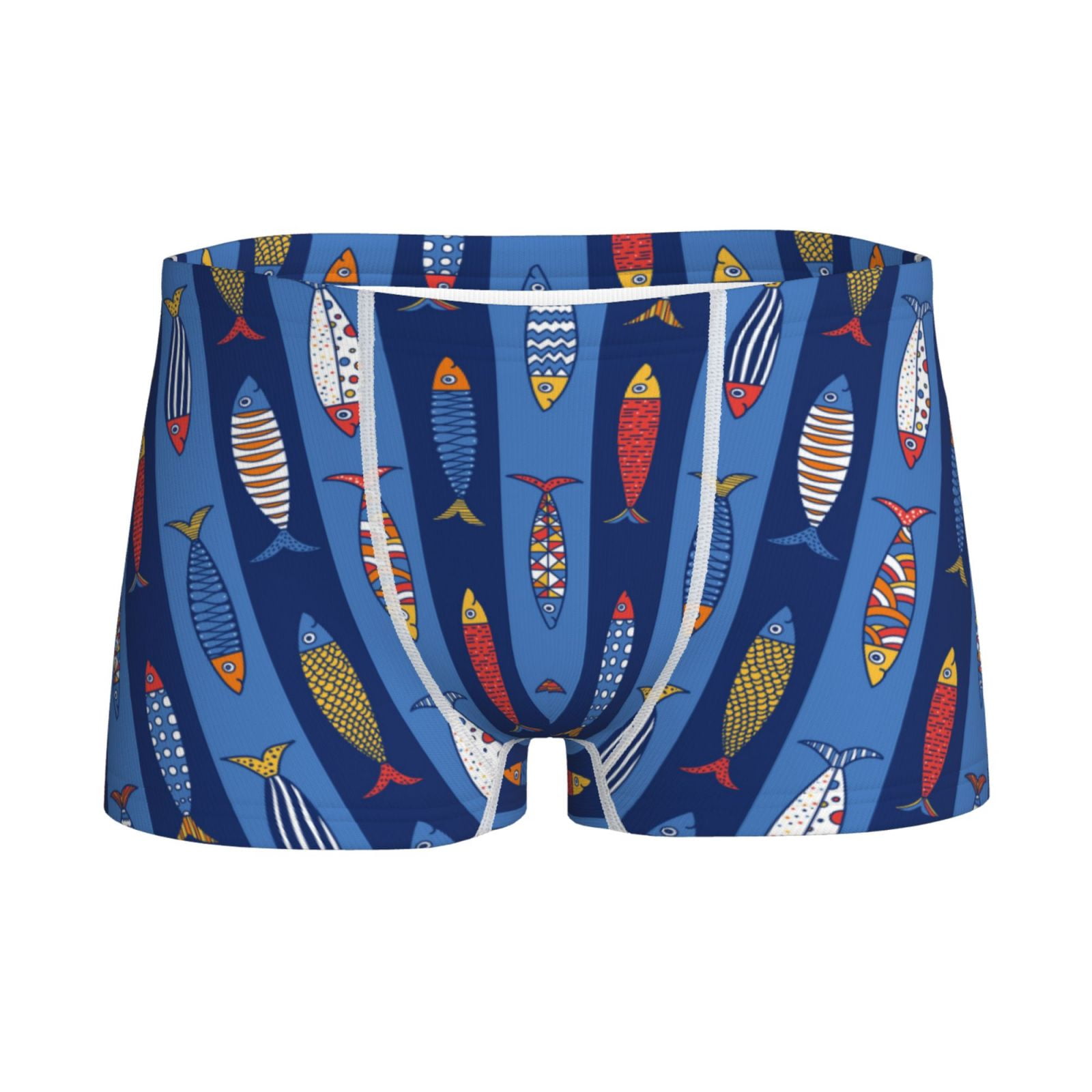 Logiee Cute Fish Print Boys' Boxer Briefs,Tween Boy Underwear-Large ...
