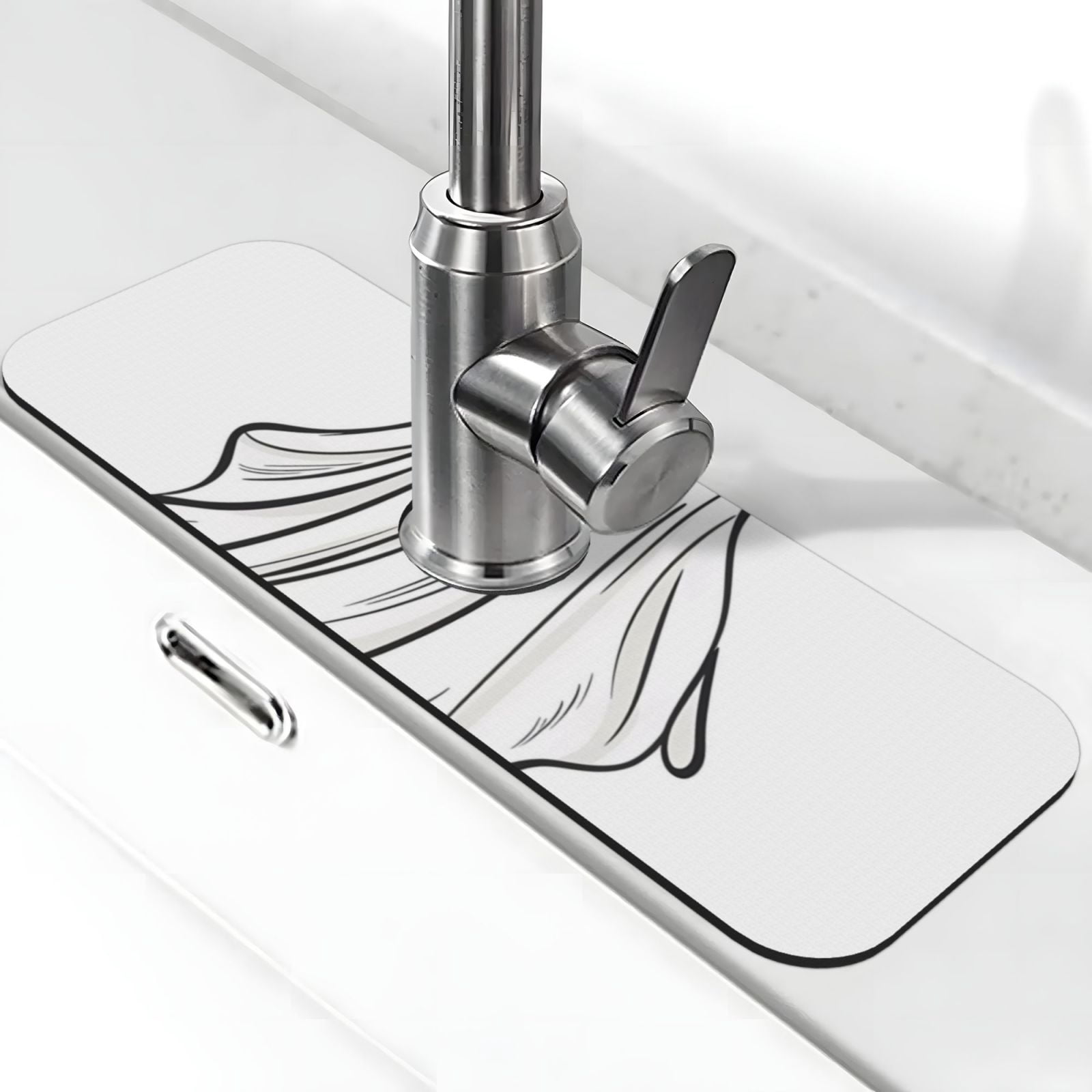 Logiee Cute Ghost Simple Drawing Print Kitchen Sink Splash Guard Faucet ...
