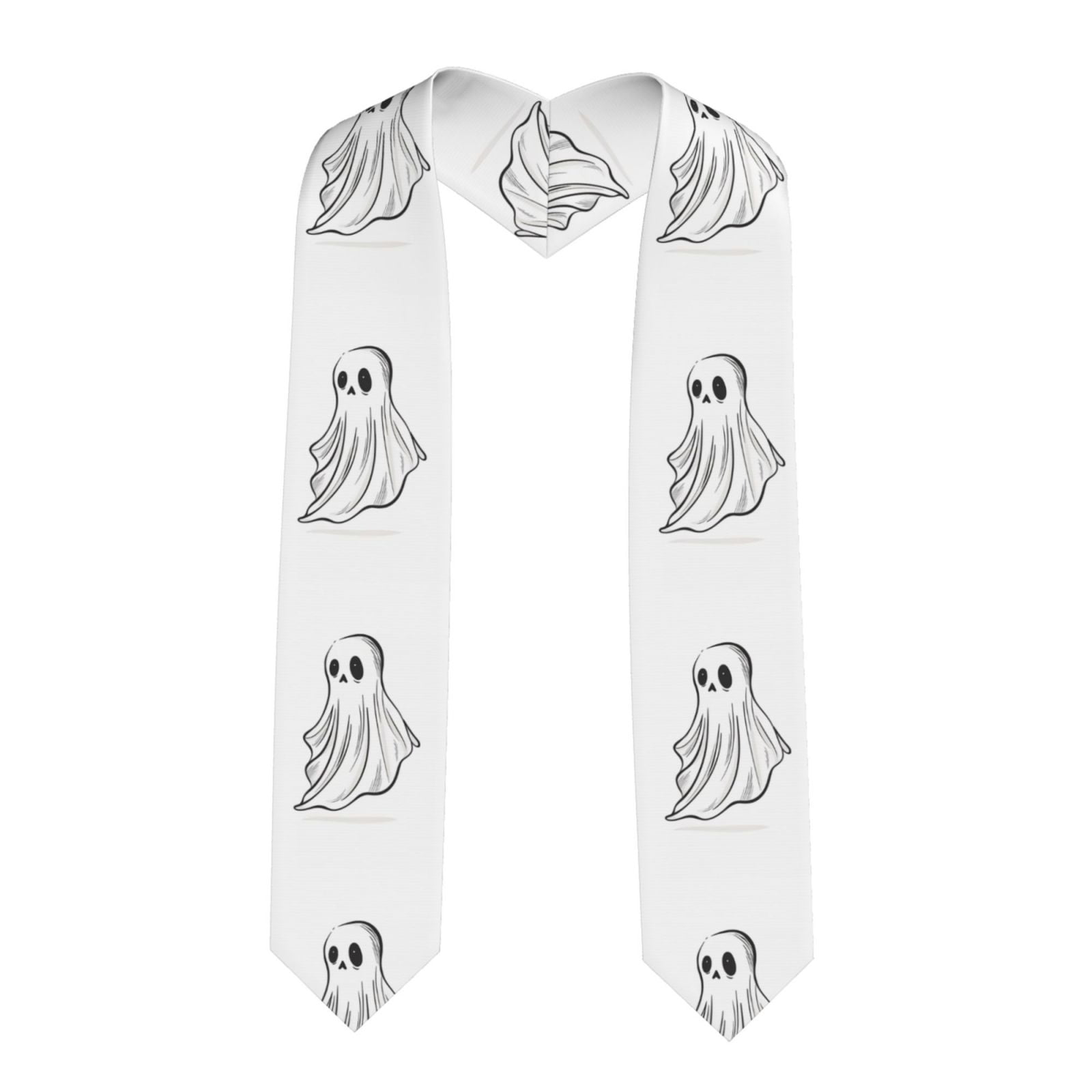Logiee Cute Ghost Simple Drawing Print Unisex Adult Graduation Stole ...