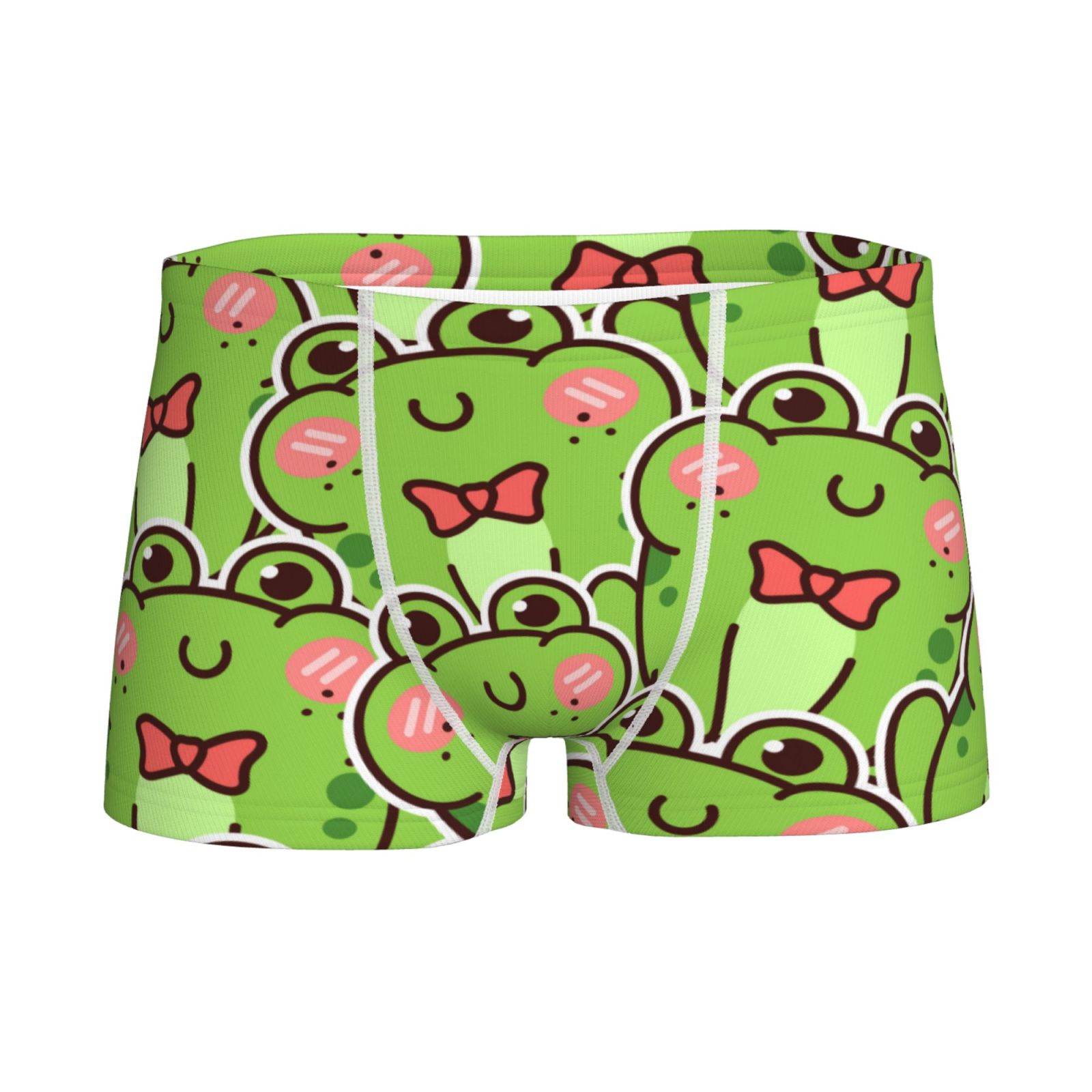 Logiee Cute Green Frog Print Boys' Boxer Briefs,Tween Boy Underwear-X ...