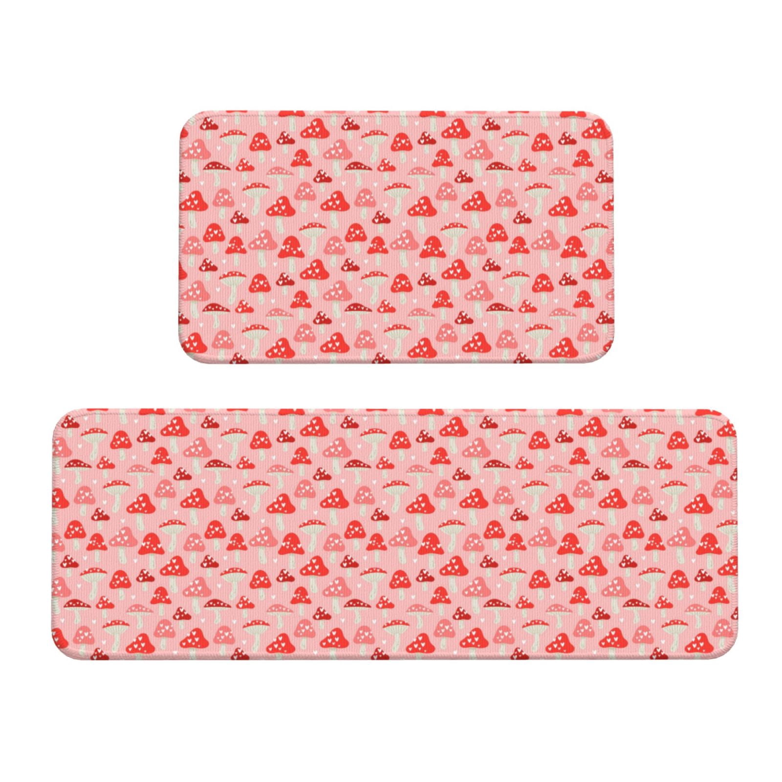 Logiee Cute Mushroom1 Print Kitchen Mats for Floor Sets of 2,Waterproof ...