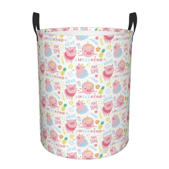 Logiee Cute Pig Print Laundry Hamper,Dirty Clothes Hamper Storage ...
