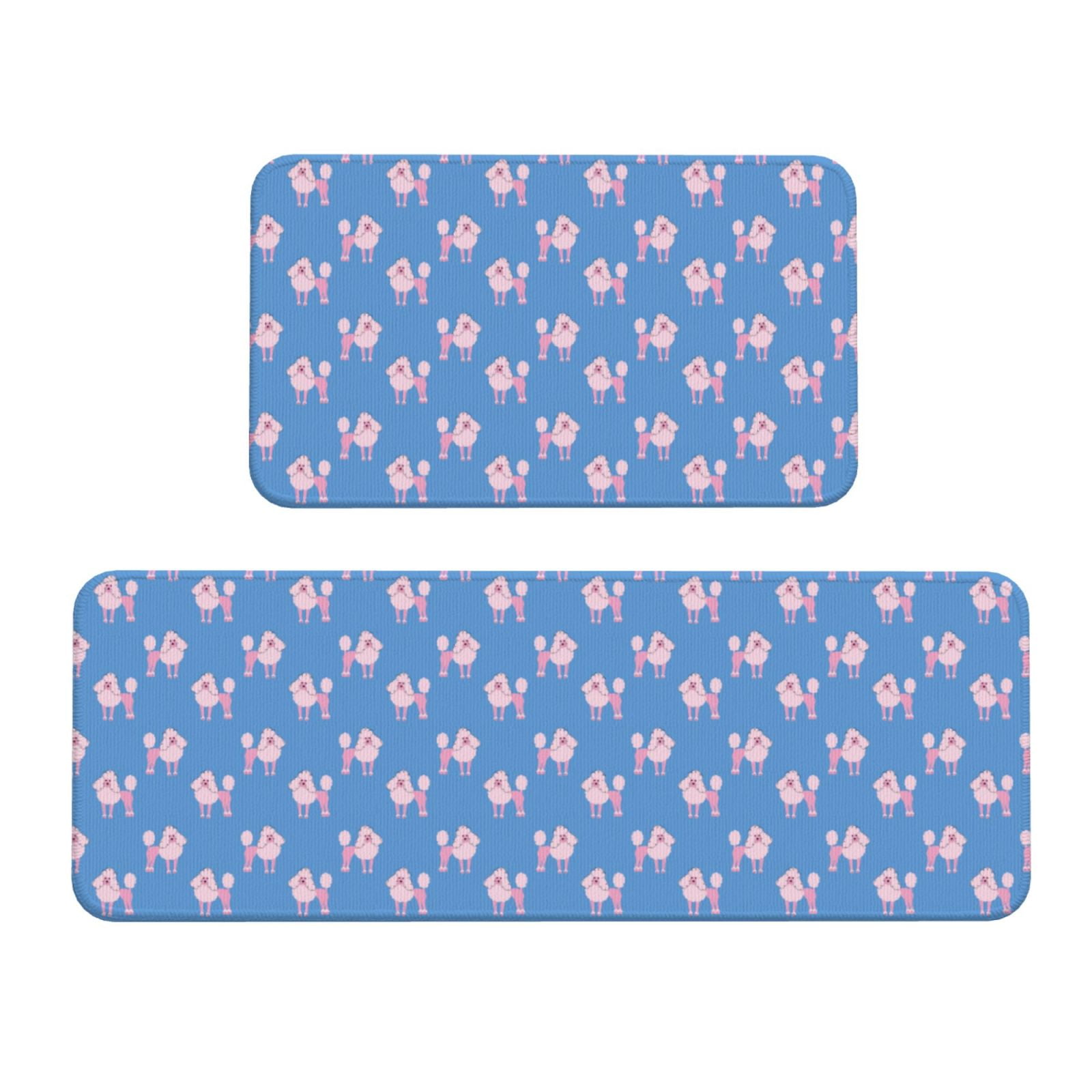 Logiee Cute Poodle Dog Print Kitchen Mats for Floor Sets of 2 ...