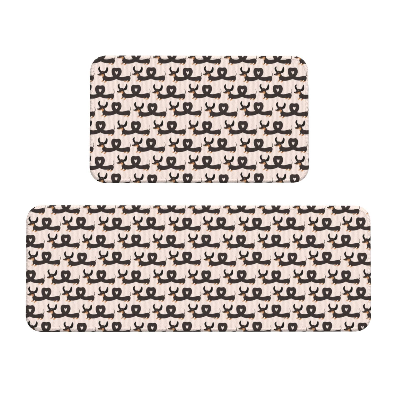 Logiee Cute Puppy Print Kitchen Mats for Floor Sets of 2,Waterproof ...