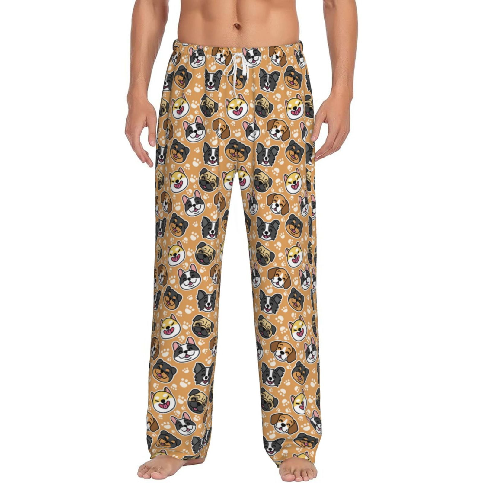 Logiee Cute Puppy Print Pajama Pants for Men,Men’s Pajama Bottoms,Mens ...
