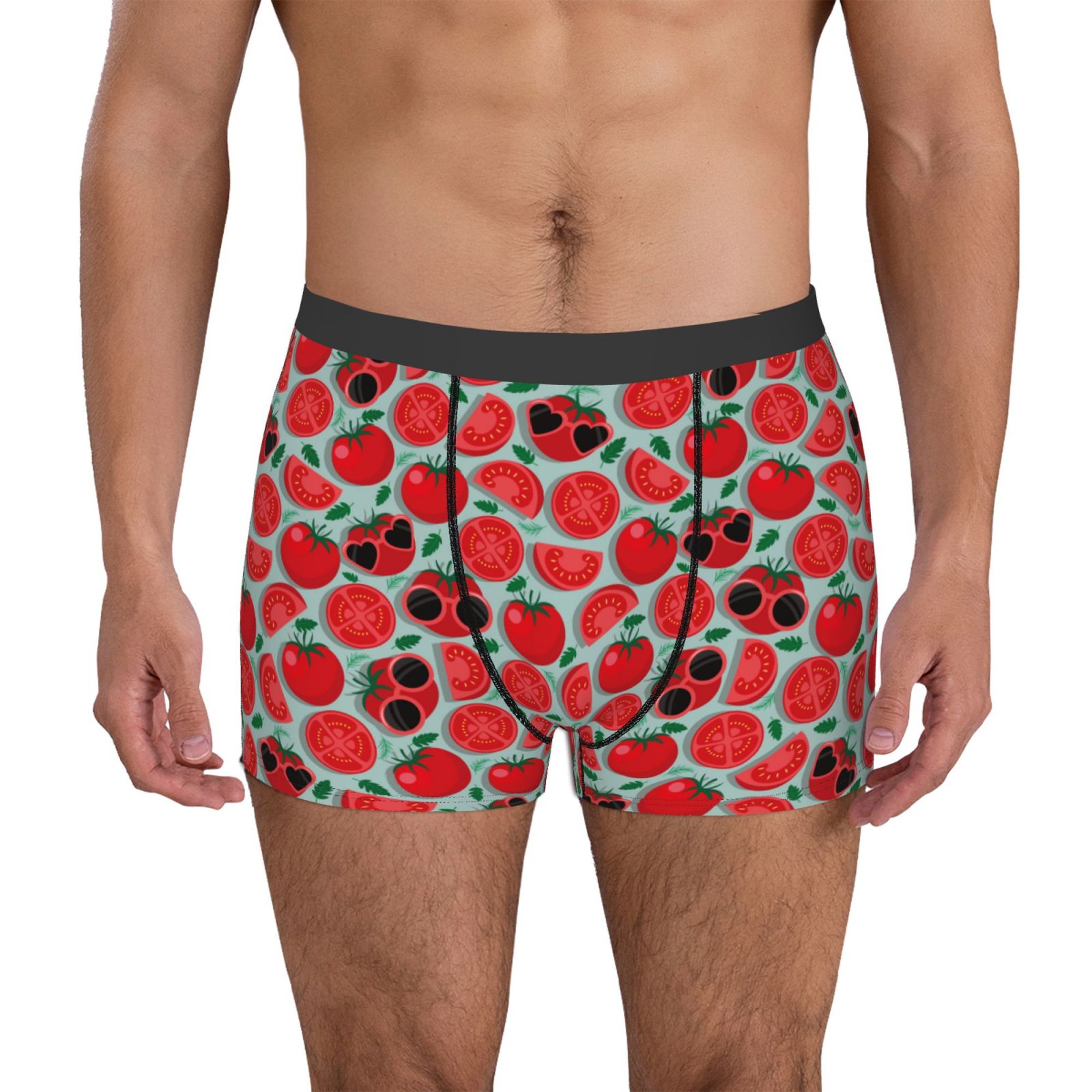 Logiee Cute Tomato Print Mens Boxer Briefs,Boxer Briefs for Men ...