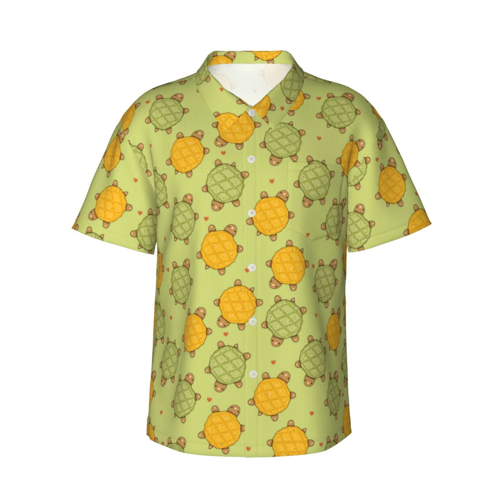 Logiee Cute Turtle Print Mens Hawaiian Shirts,Loose-Fit Short Sleeve ...