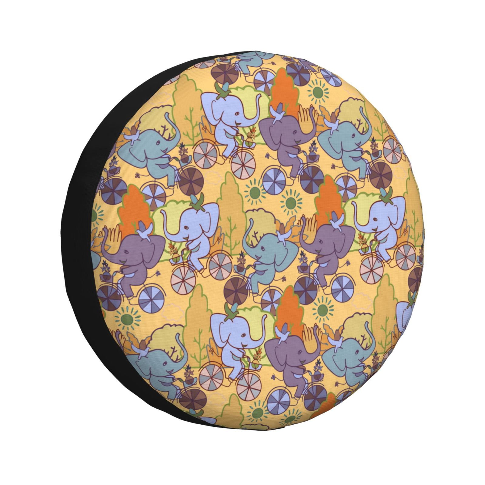 Logiee Cycling Elephant On Bicycle In Park Print Spare Tire Cover ...