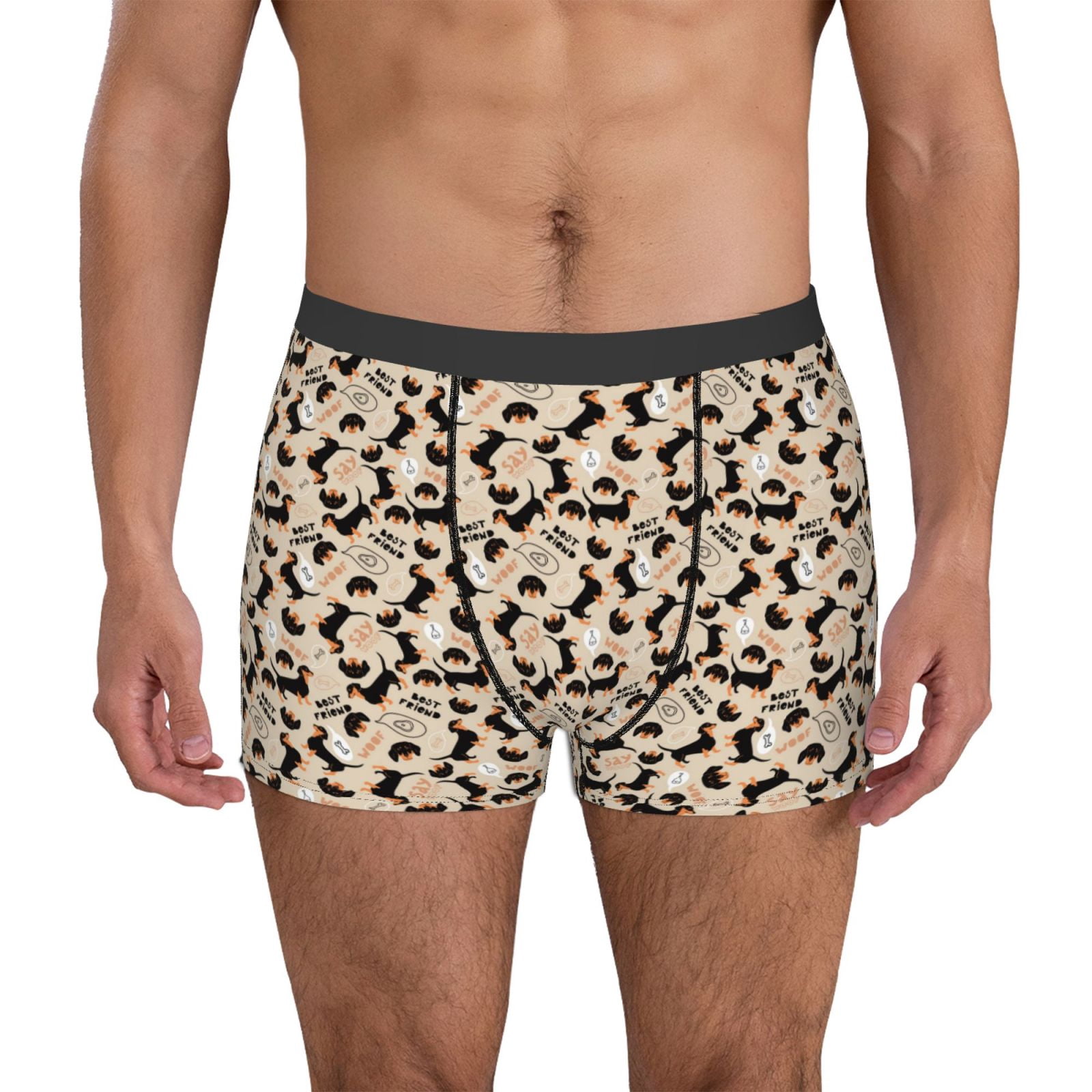 Logiee Dachshund Dog Puppy Print Mens Boxer Briefs,Boxer Briefs for Men ...