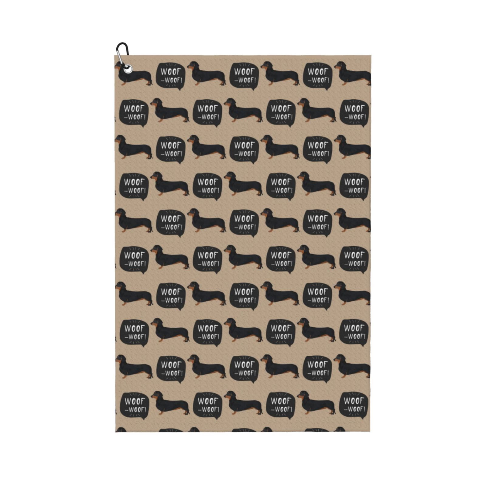 Logiee Dachshund Dog Woof Print Golf Towels,16" x 24" Portable Golf ...