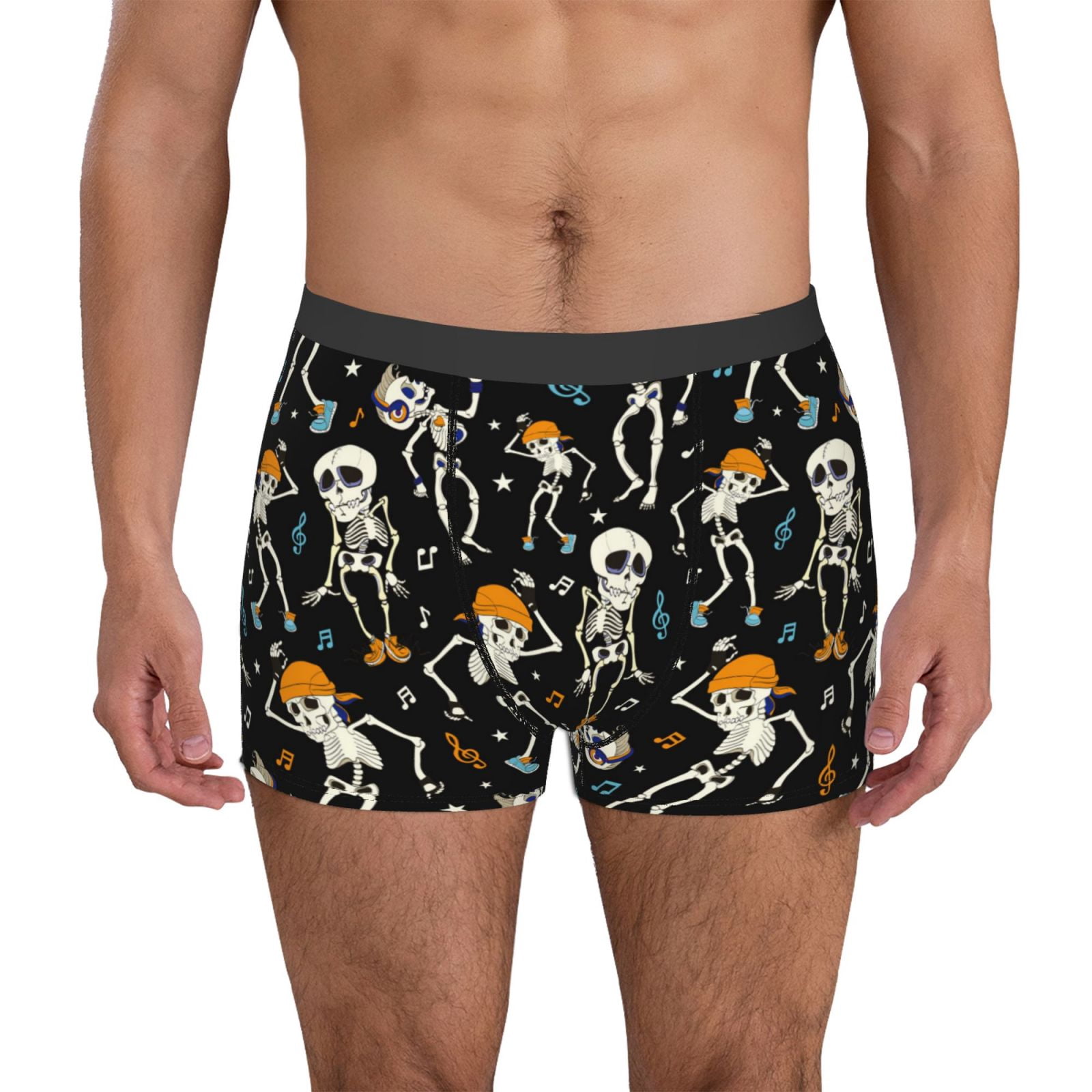 Logiee Dancing Skeleton Party Print Mens Boxer Briefs,Boxer Briefs for ...