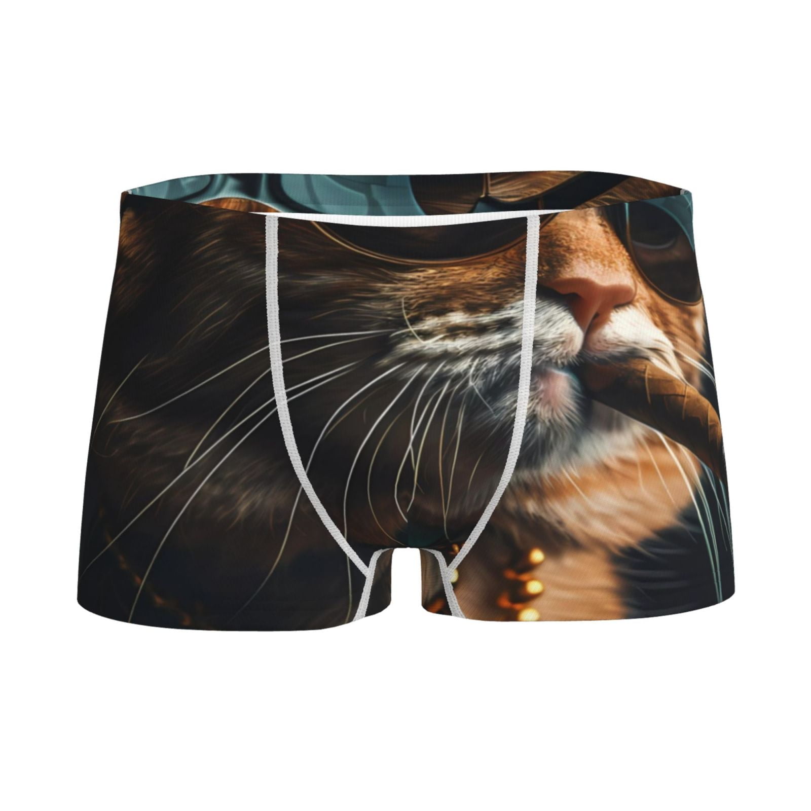Logiee Dapper Cat in Sunglasses Print Boys' Boxer Briefs,Tween Boy ...