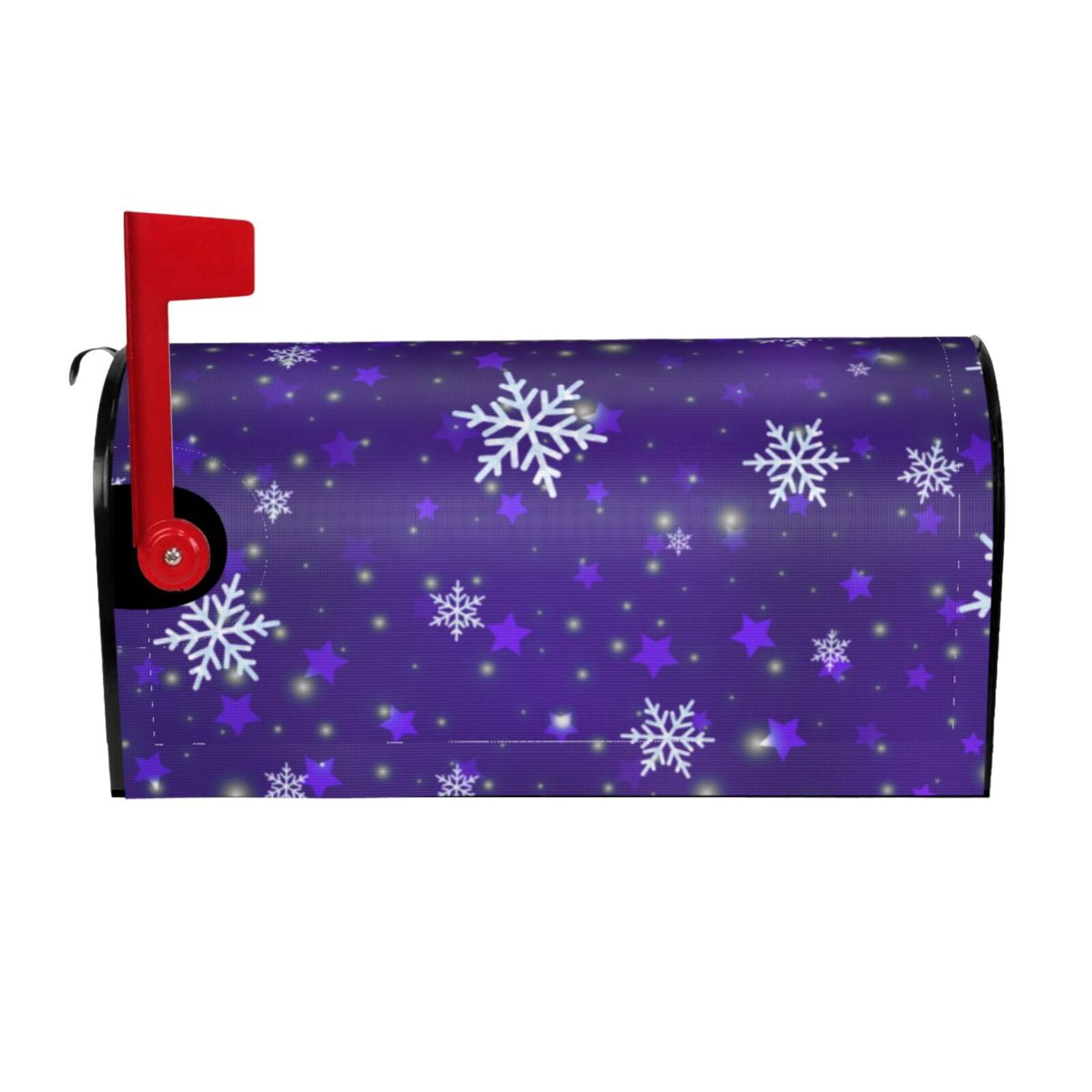 Logiee Dark Purple Snowflakes Print Post Letter Box Wrap Decor, Mailbox ...