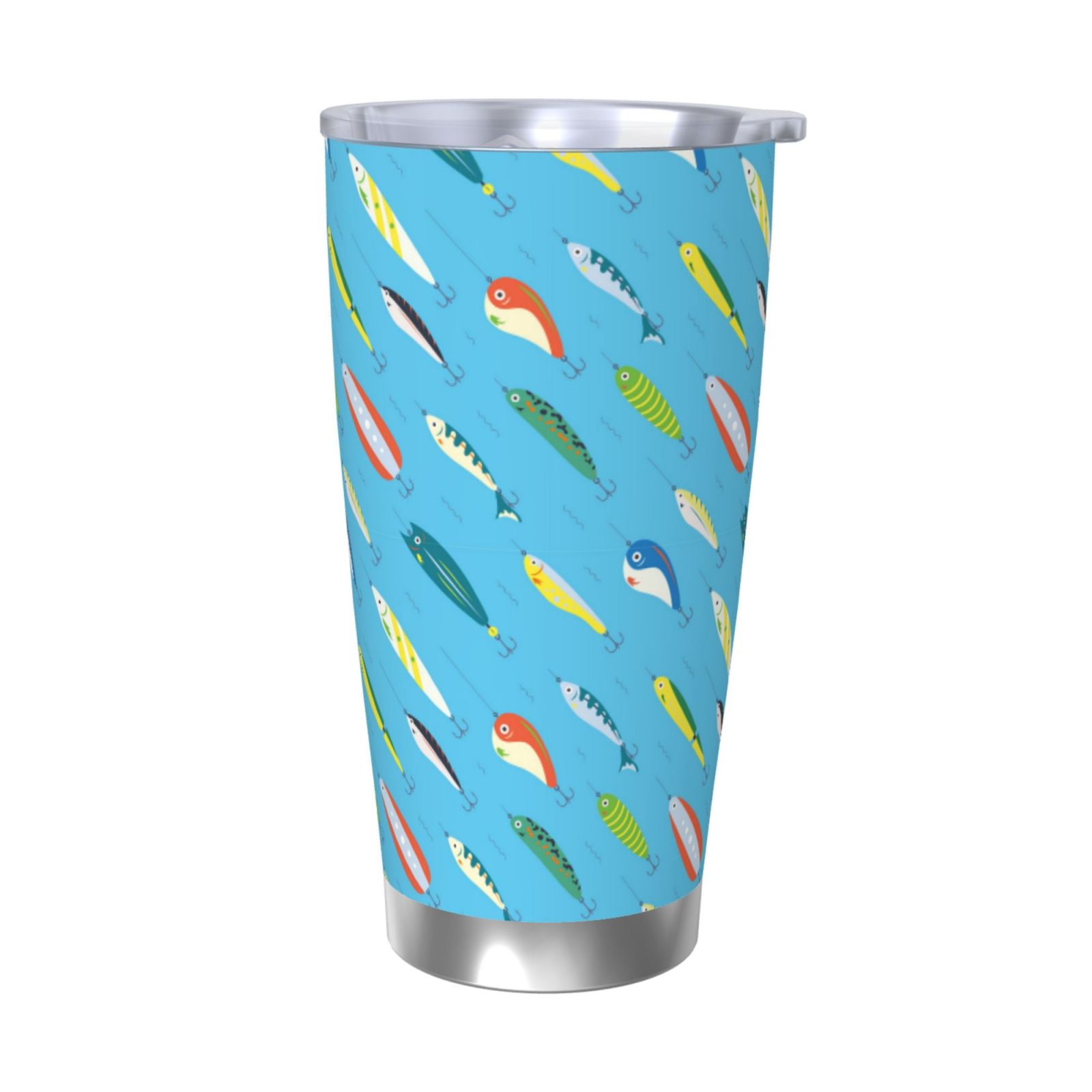 Logiee Different Color Fishing Bait Print 20OZ Car Cup with Lid ...