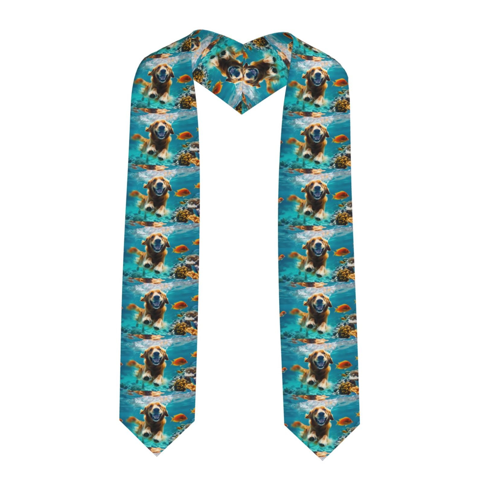 Logiee Dog Underwater Adventure Print Unisex Adult Graduation Stole ...