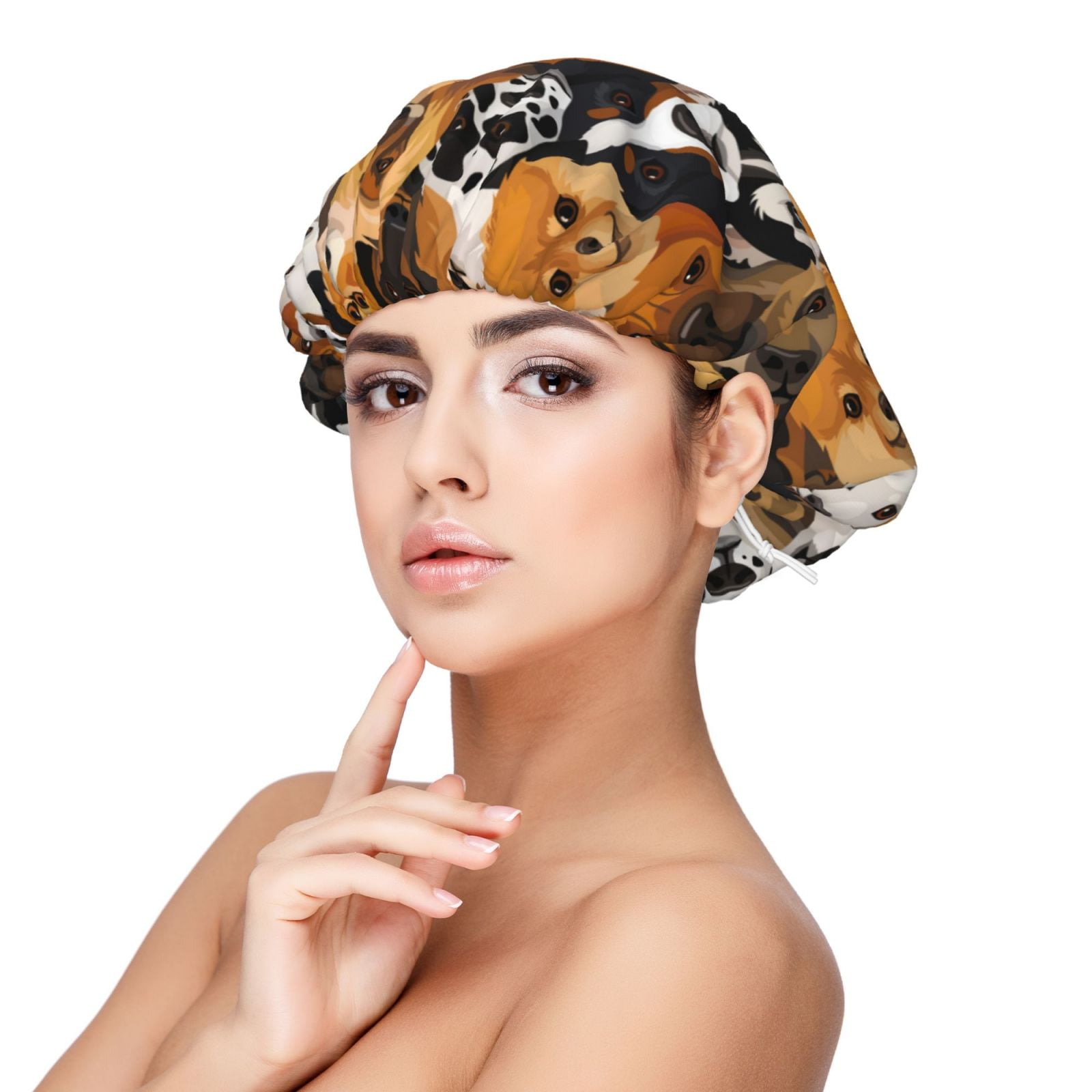 Logiee Dogs Different Breeds Print Silk Bonnet Satin Bonnet for ...