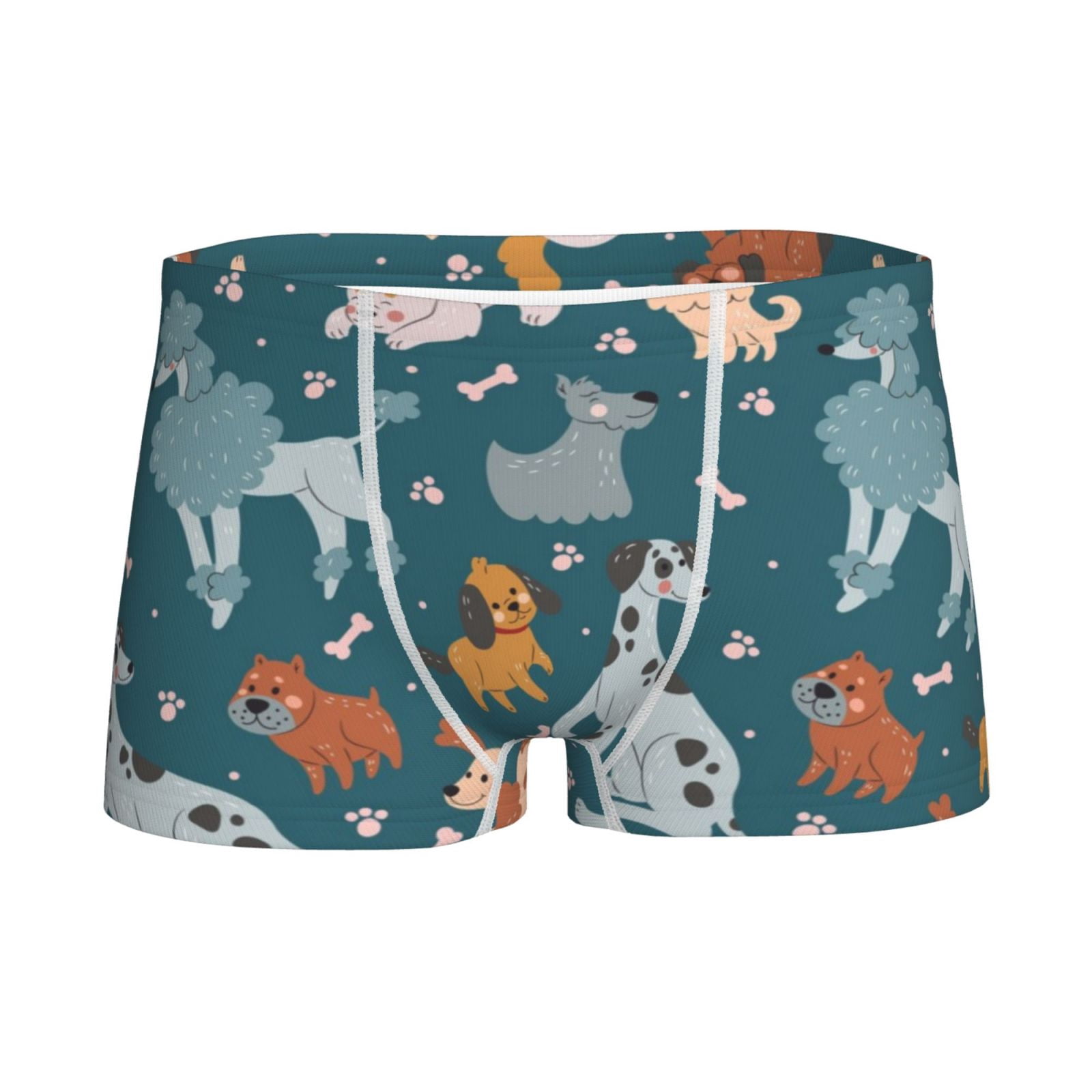 Logiee Dogs Print Boys' Boxer Briefs,Tween Boy Underwear-Small ...
