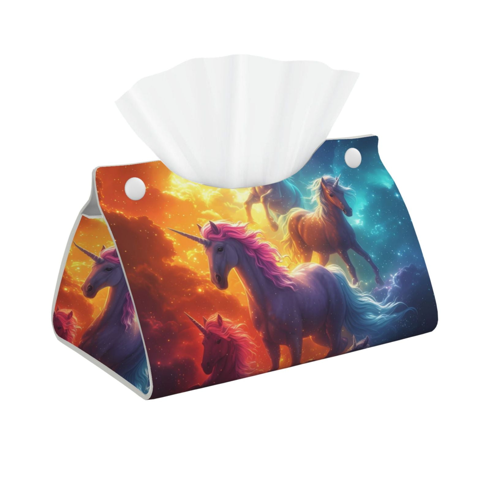 Logiee Dreamy Night Sky White Horse Print Tissue Box Cover,Stylish ...
