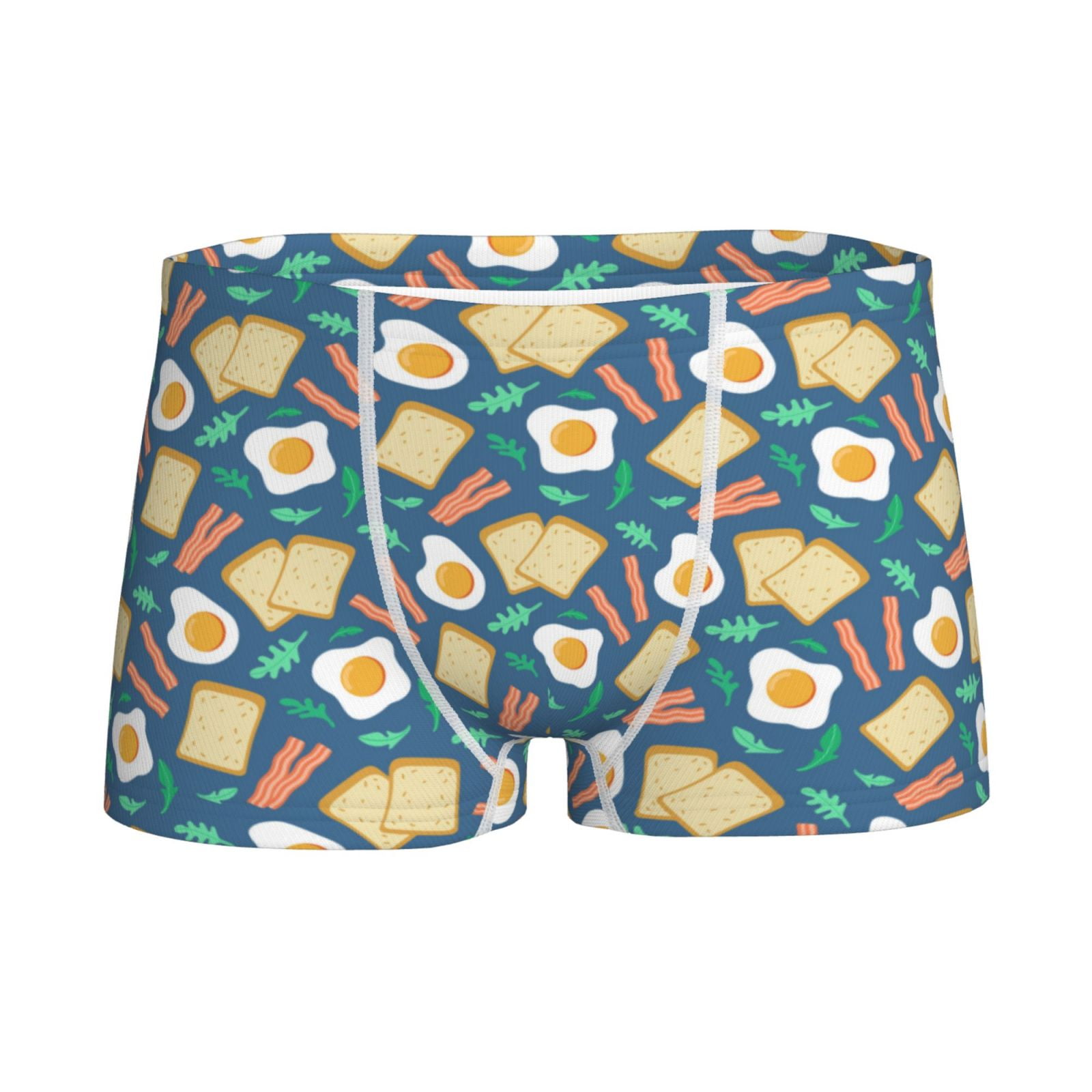 Logiee Eggs Toast Bacon And Arugula Print Boys' Boxer Briefs,Tween Boy ...