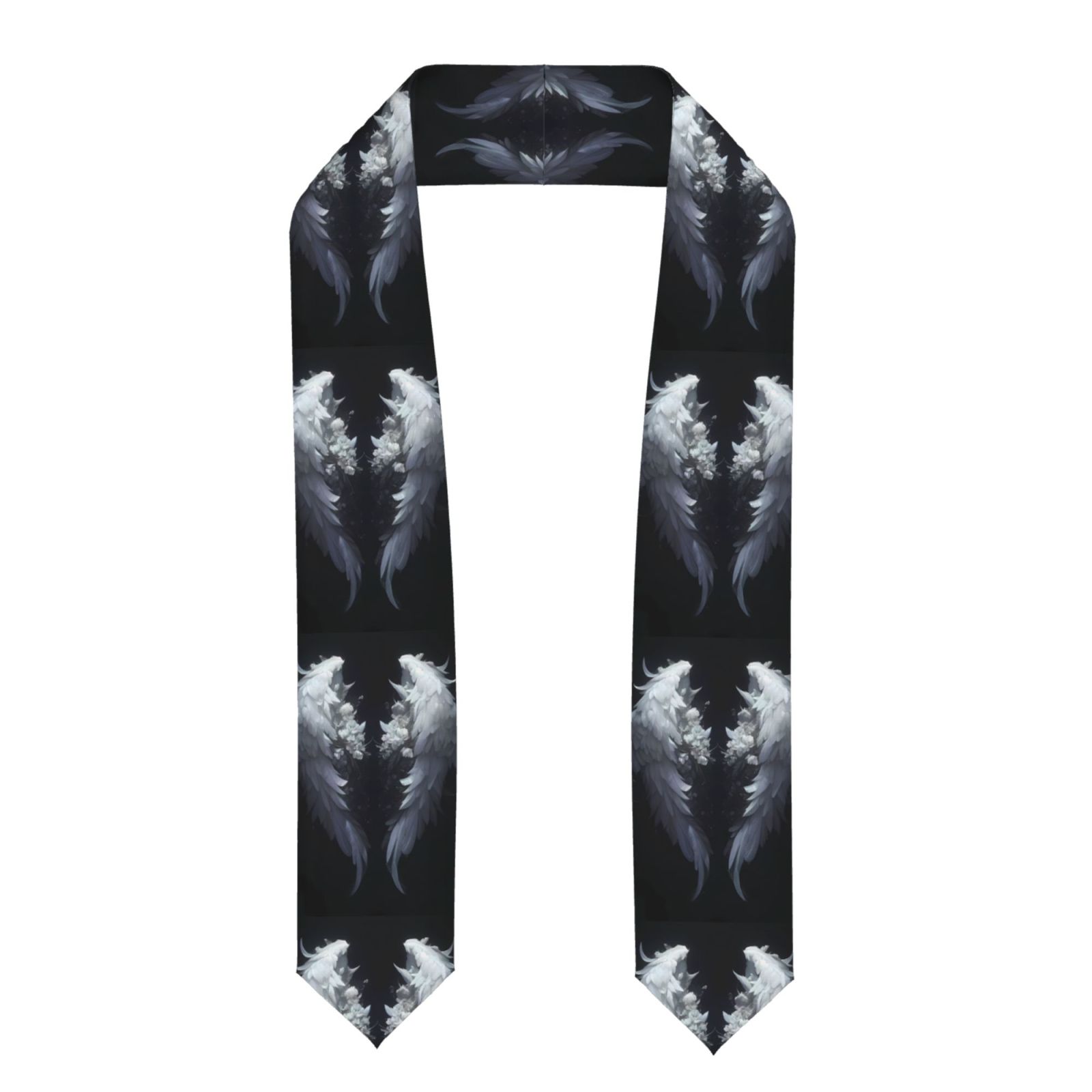 Logiee Elegant Feathered Floral Wings Print Unisex Adult Graduation ...