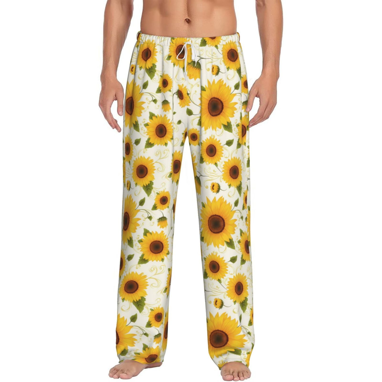 Logiee European-style Pattern Sunflower A Print Pajama Pants for Men ...