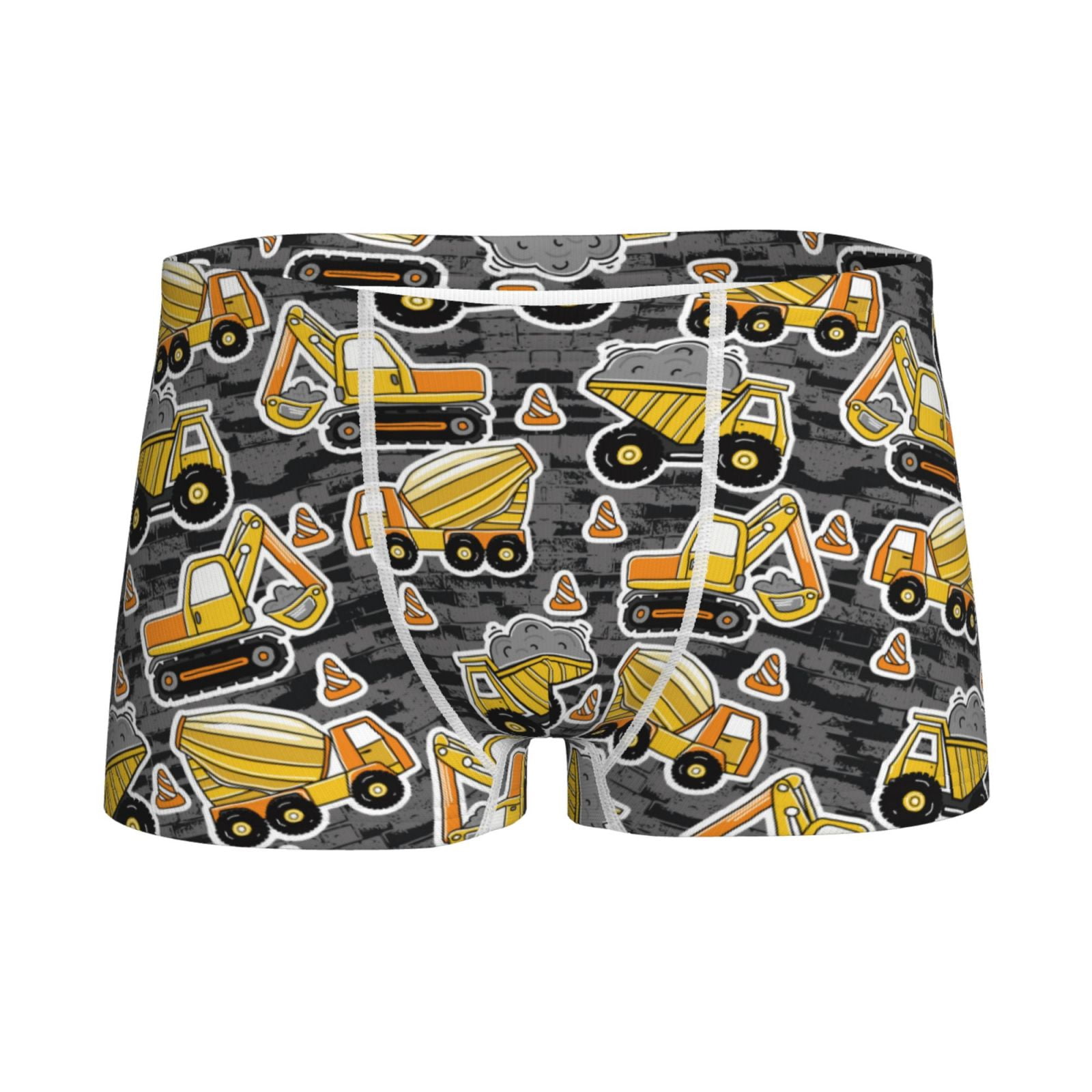Logiee Excavator At Work Print Boys' Boxer Briefs,Tween Boy Underwear-X ...