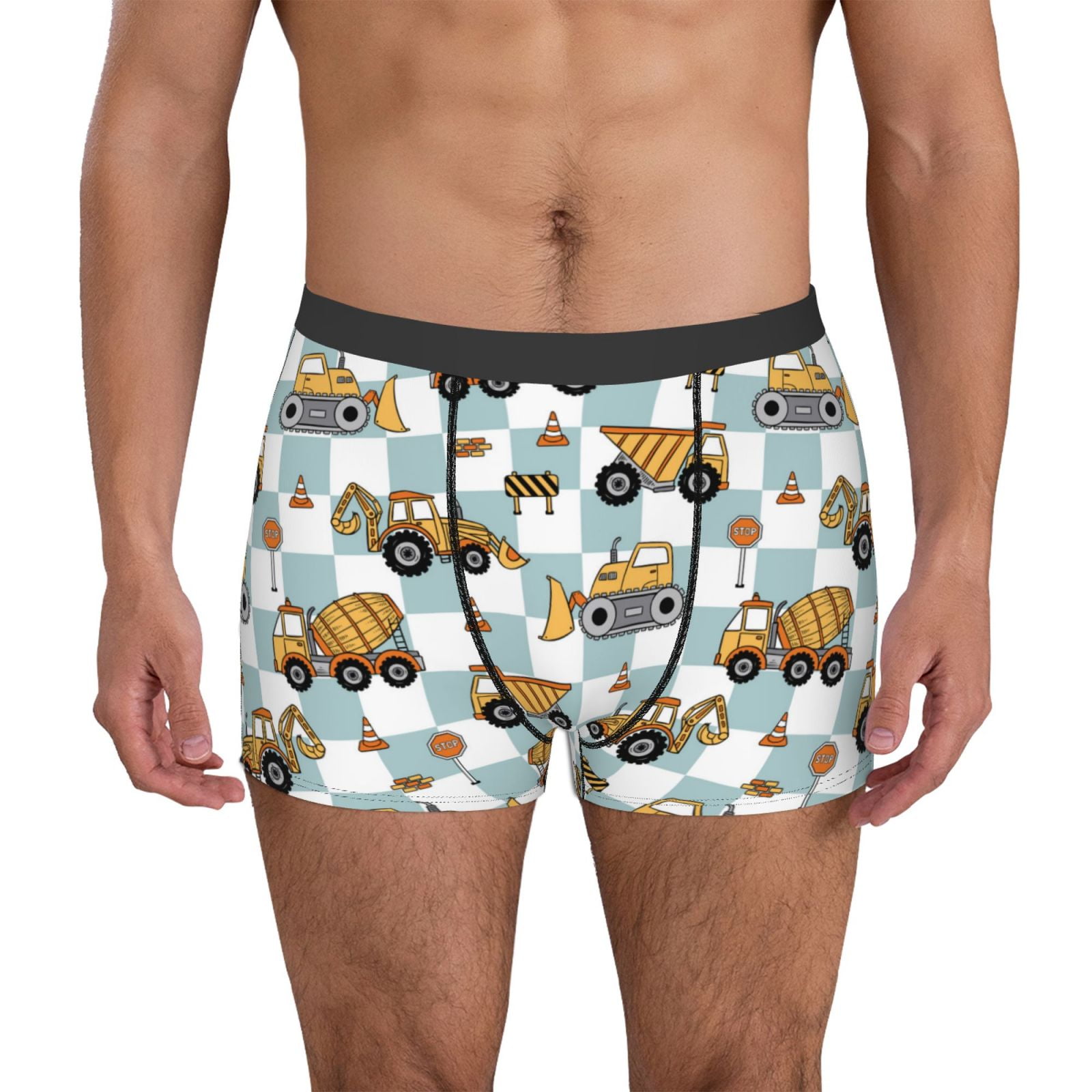 Logiee Excavator Print Mens Boxer Briefs,Boxer Briefs for Men ...