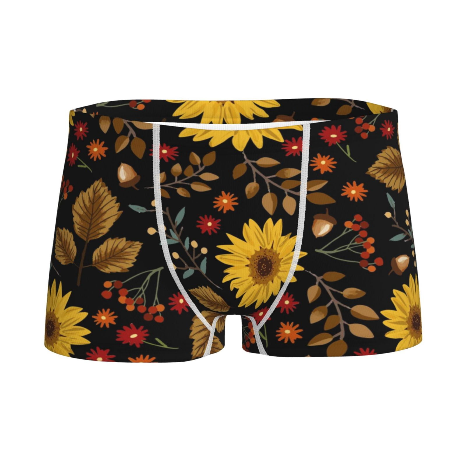 Logiee Fall Sunflowers Leaves Print Boys' Boxer Briefs,Tween Boy ...