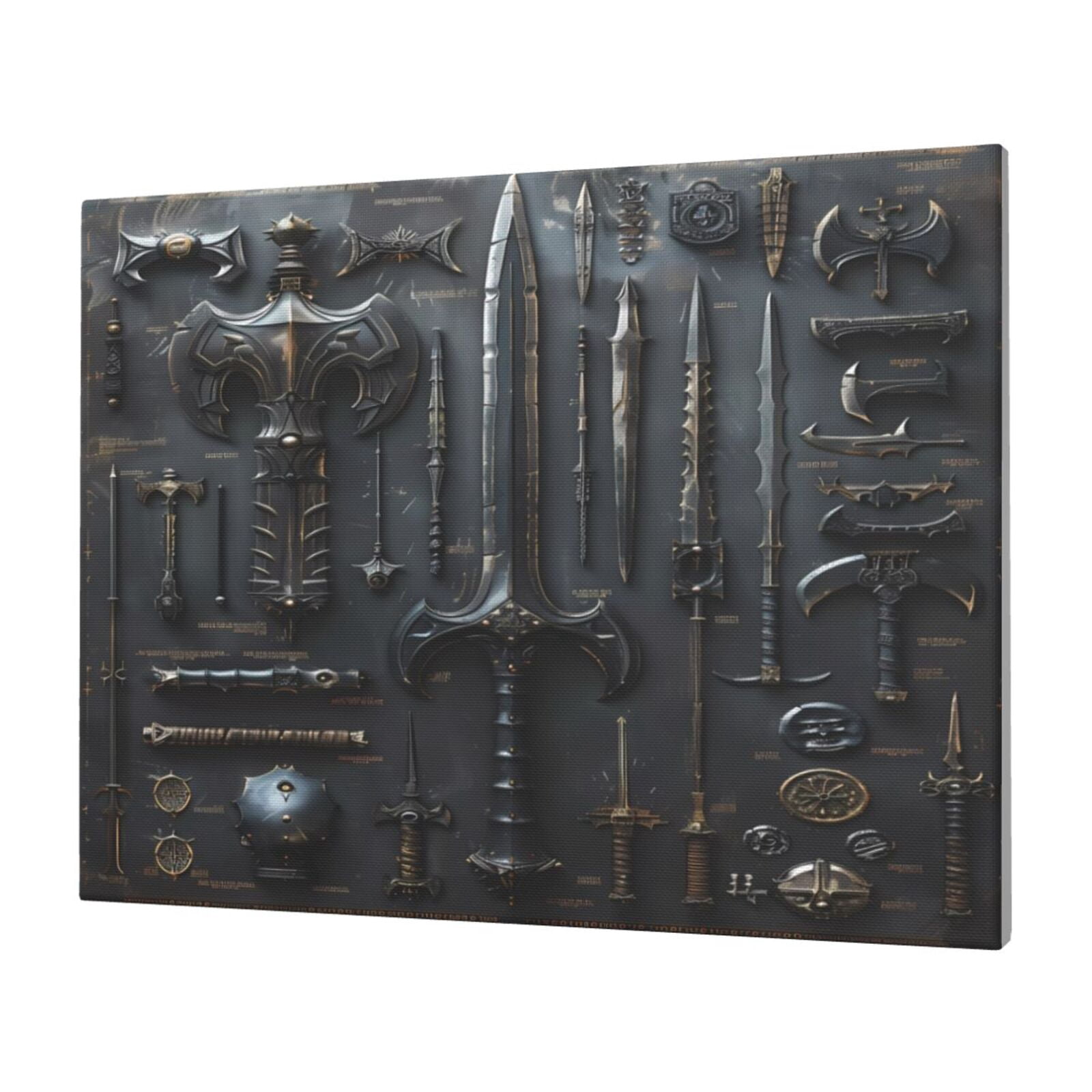 Logiee Fantasy Medieval Weaponry Print Canvas Wall Art,Canvas Picture ...