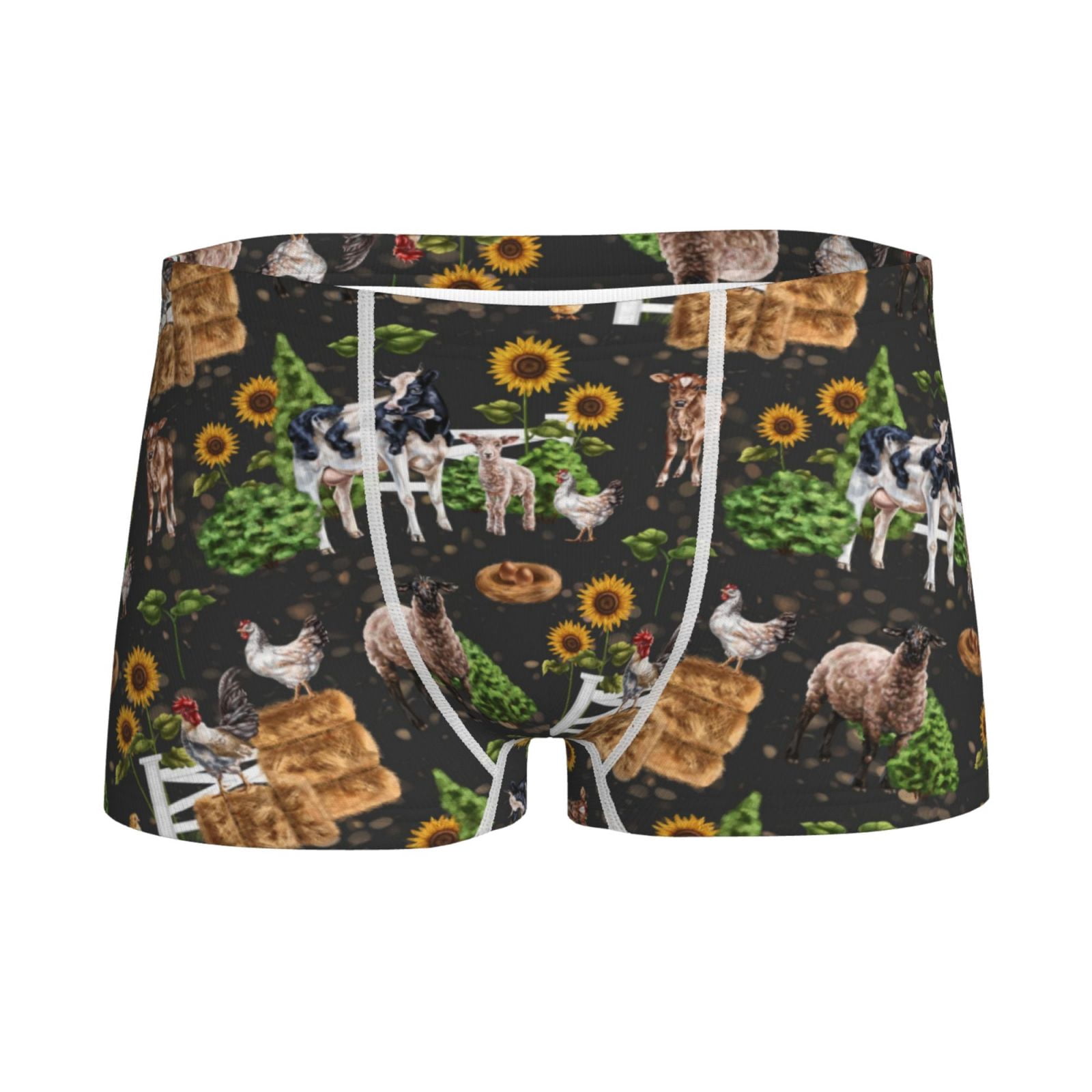 Logiee Farm Animals 2 Print Boys' Boxer Briefs,Tween Boy Underwear ...