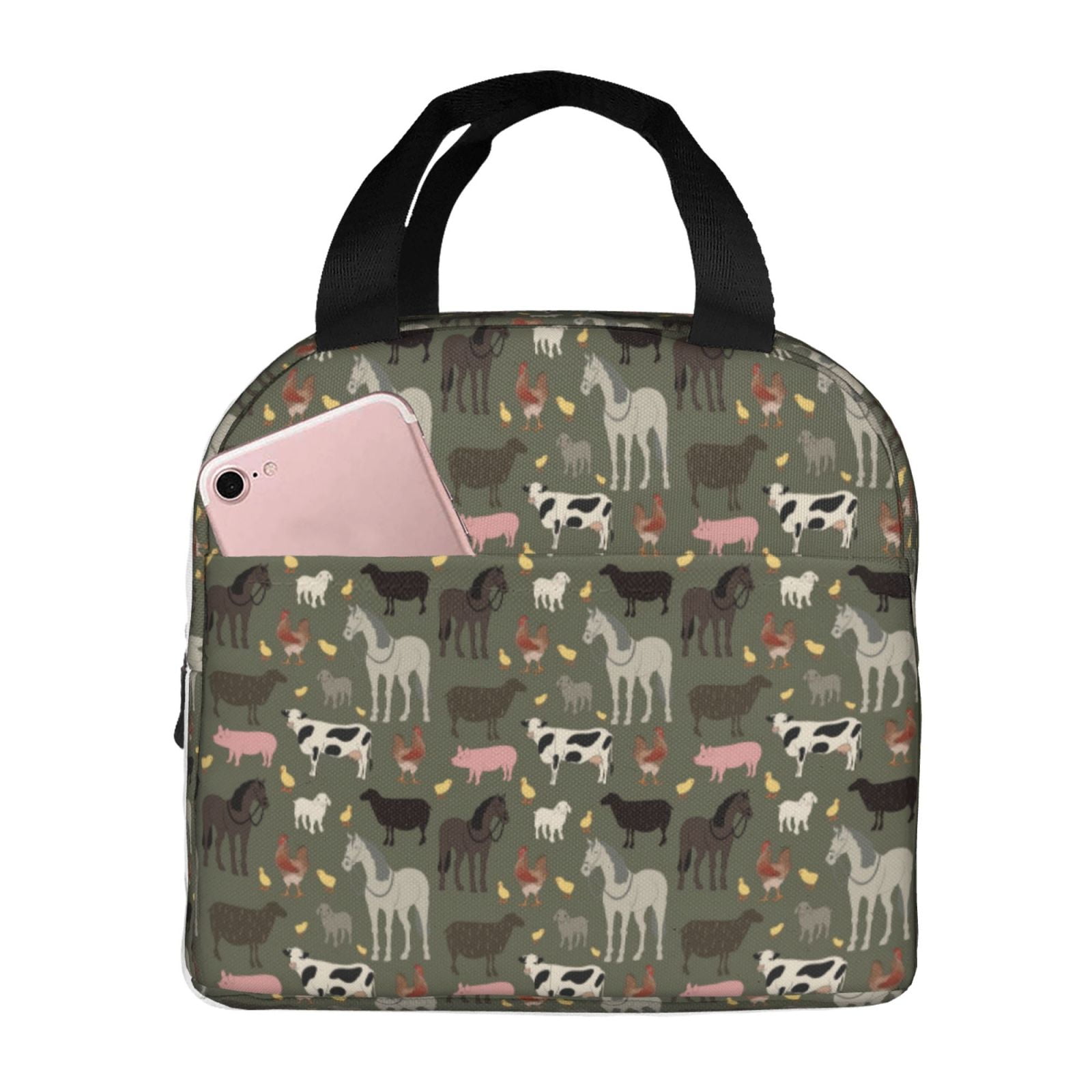 Logiee Farm Animals Print Lunch Bag,Lunch Box for Women Men,Insulated ...