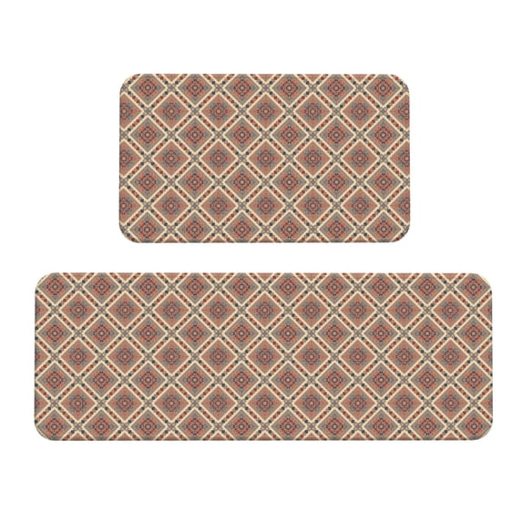 Logiee Fashion Tatreez Print Kitchen Mats for Floor Sets of 2 ...